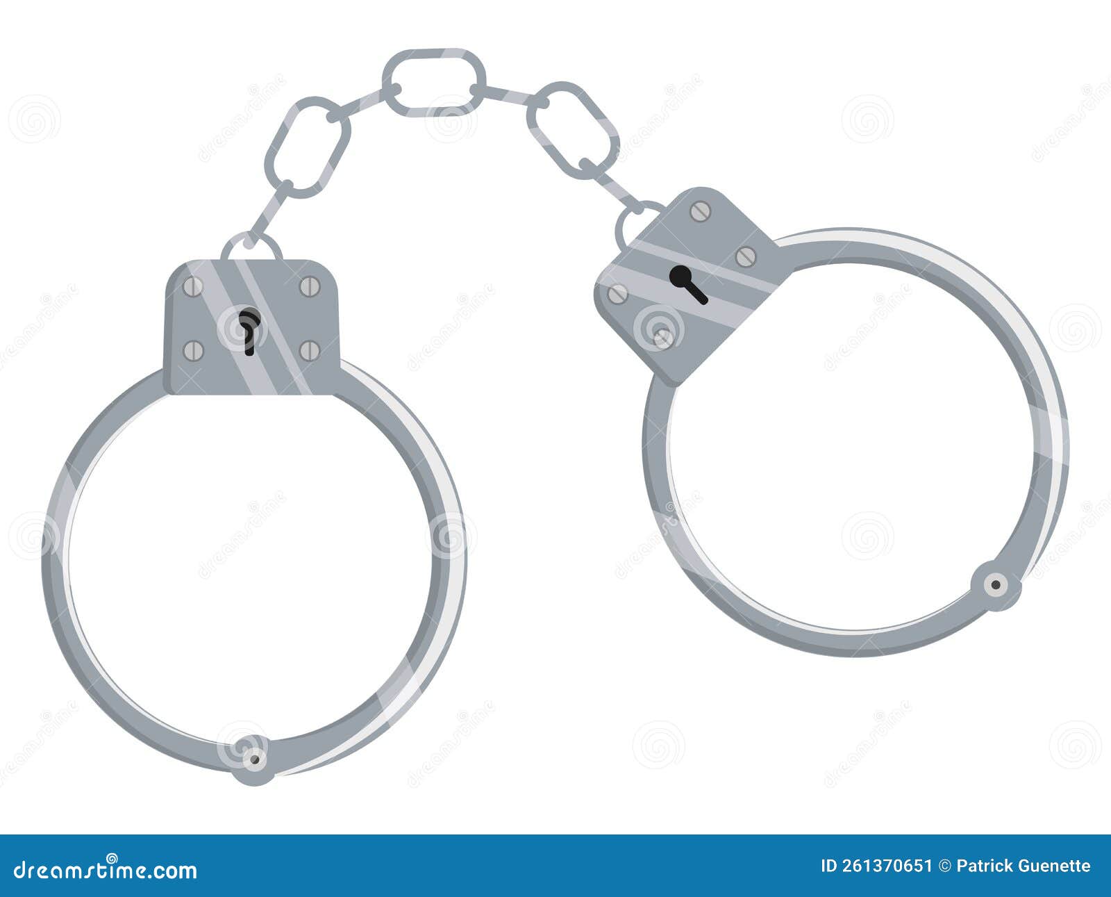 Metal handcuffs, icon stock vector. Illustration of detective - 261370651