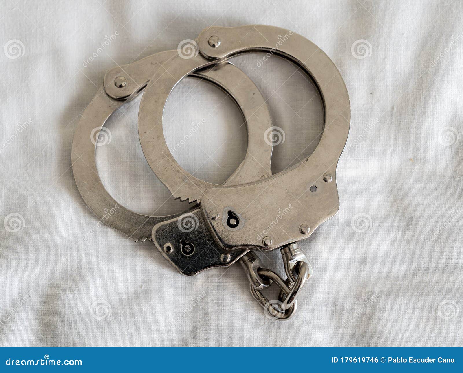Handcuffs with White Background Stock Photo - Image of force, crime ...