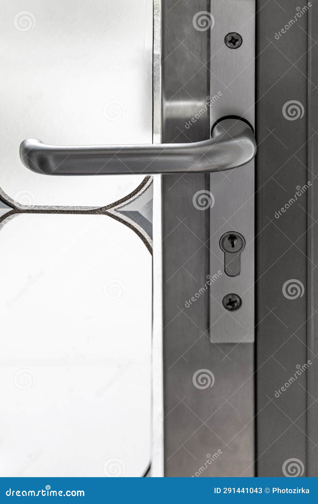 Metal Handle on the Front Door, View from the Inside Stock Image ...
