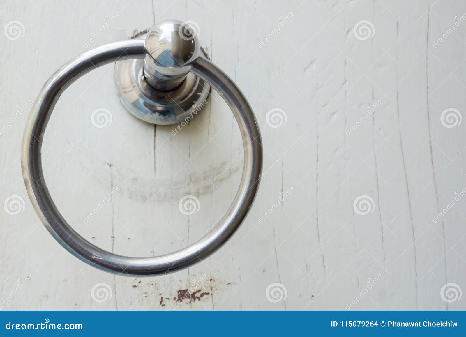 Metal Handle on a Wooden Door Stock Photo - Image of knob, detail ...