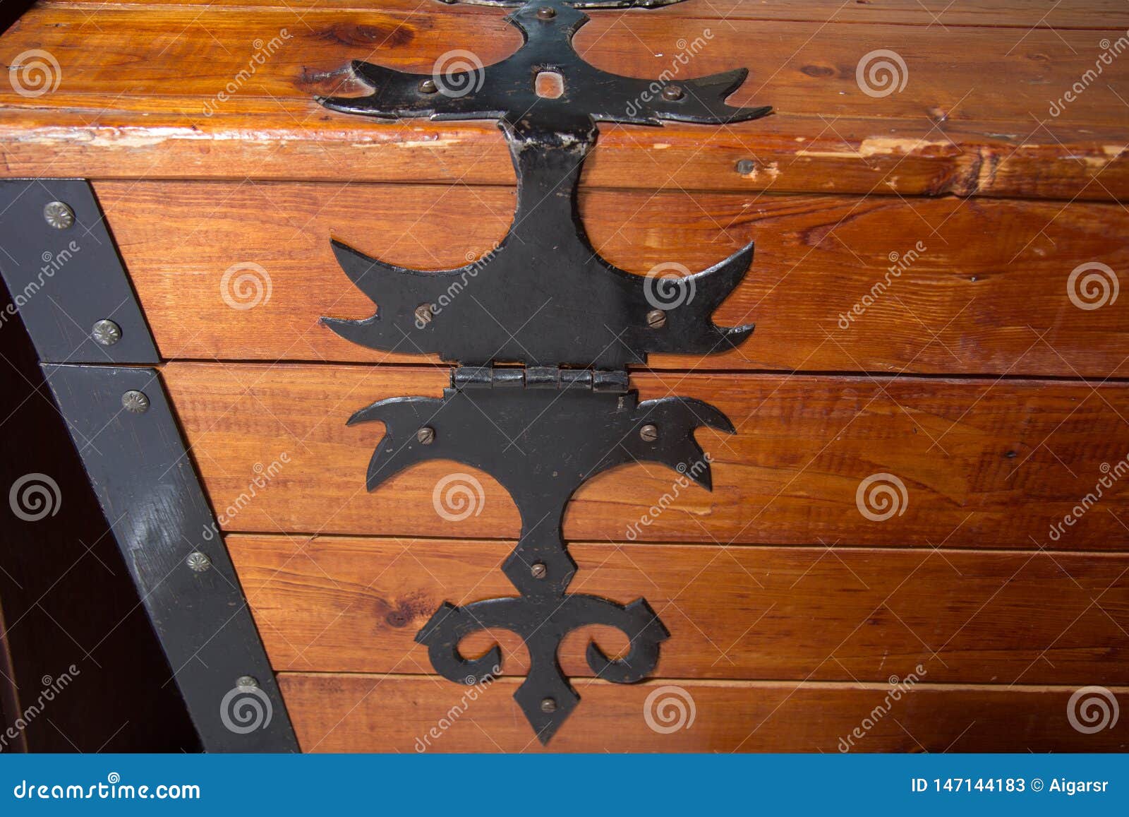 Metal handmade hinge stock image. Image of decorative - 147144183