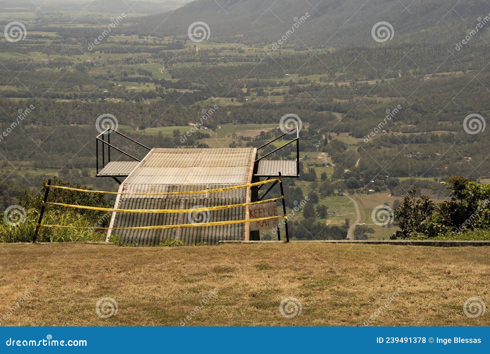 Metal Hang Gliding Ramp Overlooking a Valley. Stock Photo - Image of ...