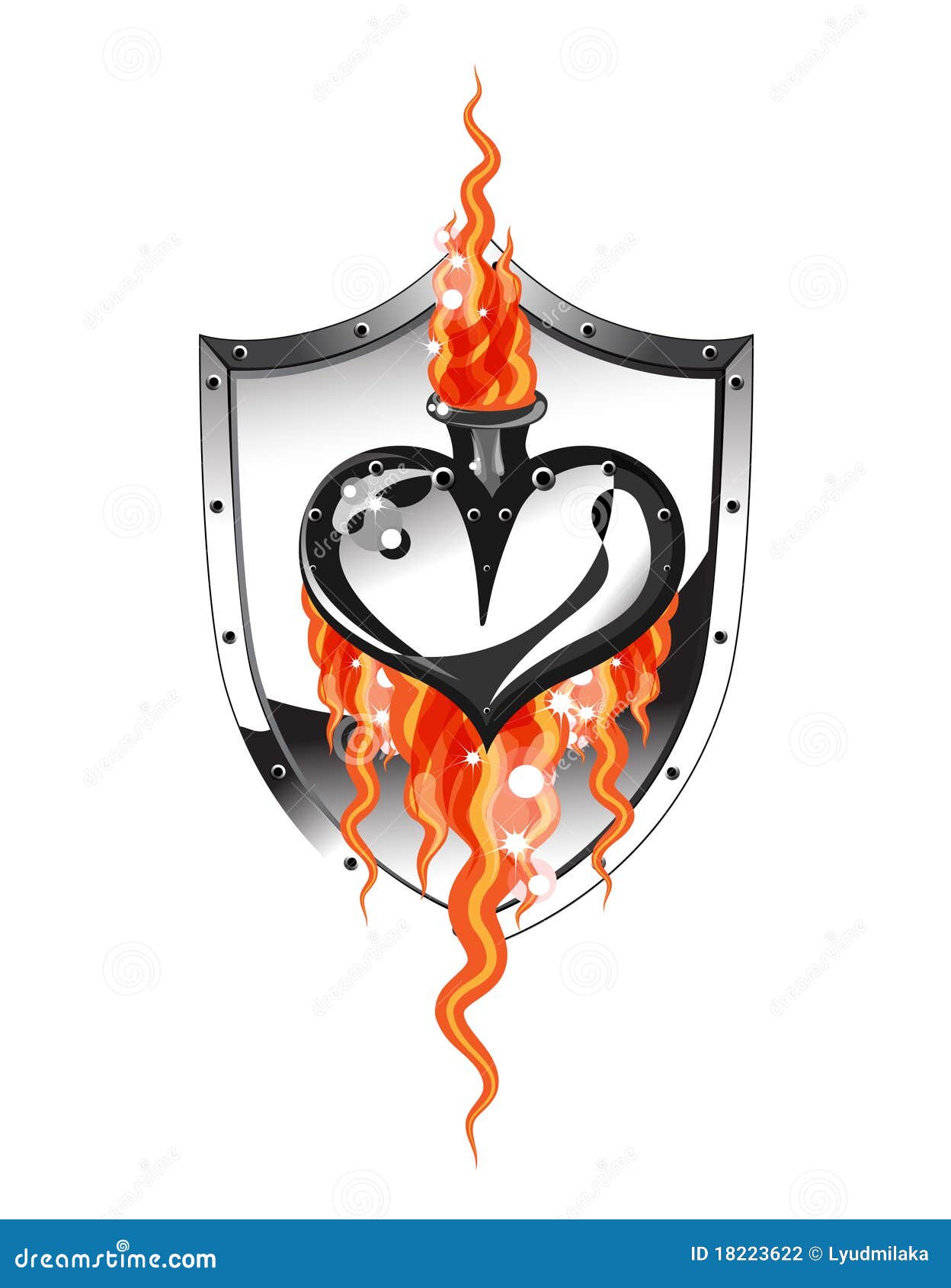 Metal Heart stock vector. Illustration of drawing, pattern - 18223622