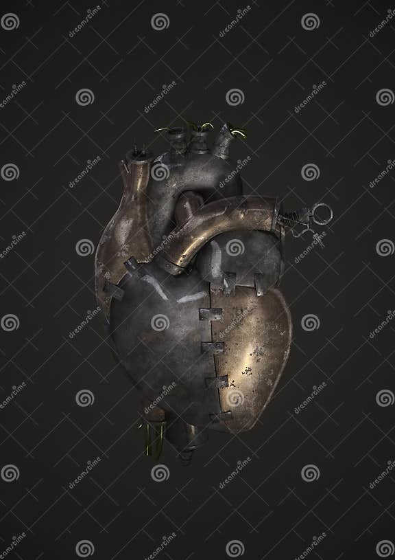 Metal heart stock illustration. Illustration of steam - 19285921
