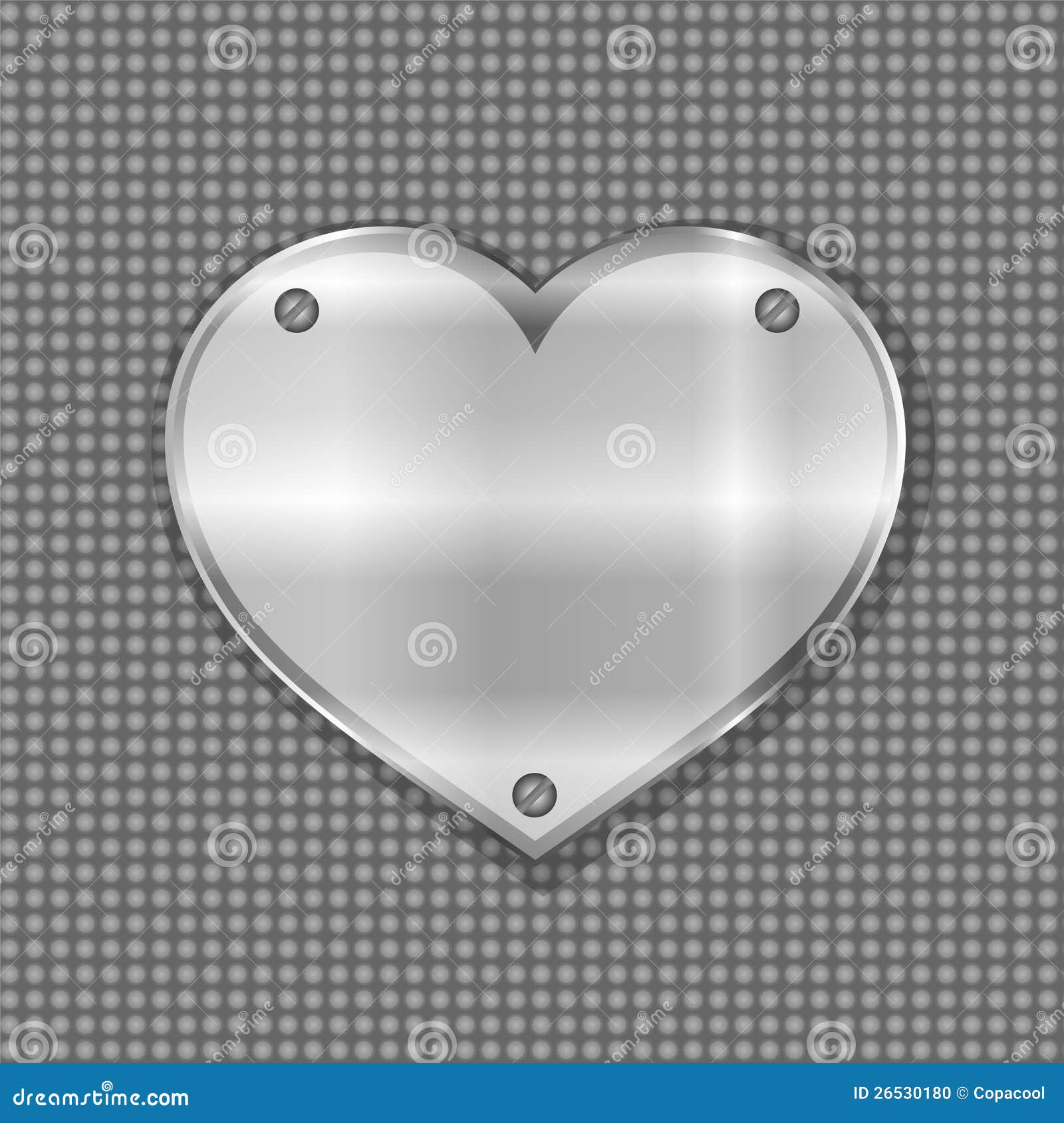 Metal Heart Label on Steel Background Stock Vector - Illustration of ...