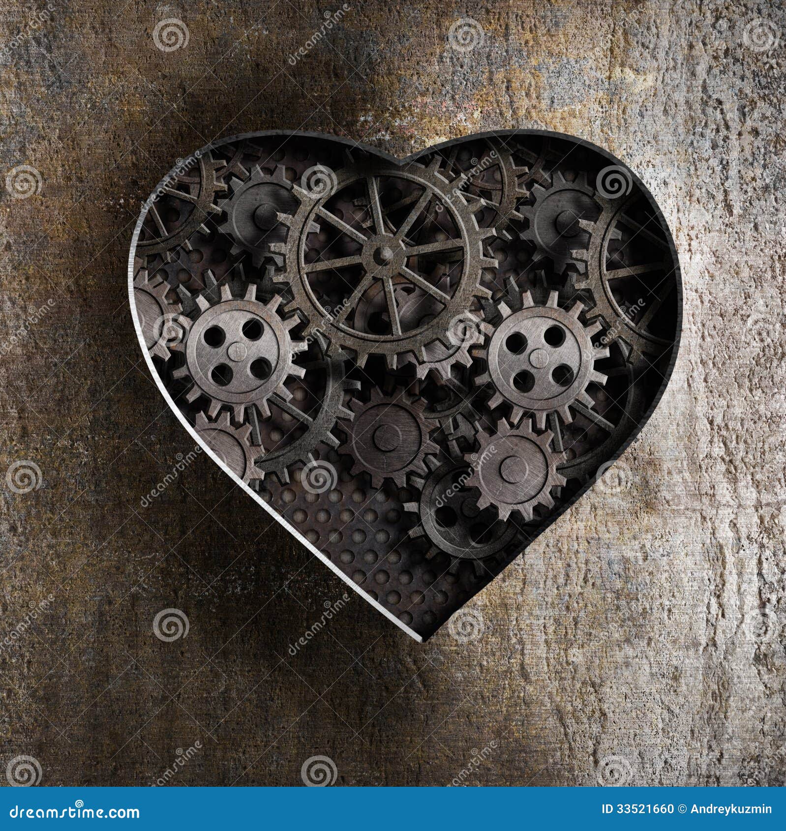 Metal Heart with Rusty Gears Stock Photo - Image of idea, invention ...
