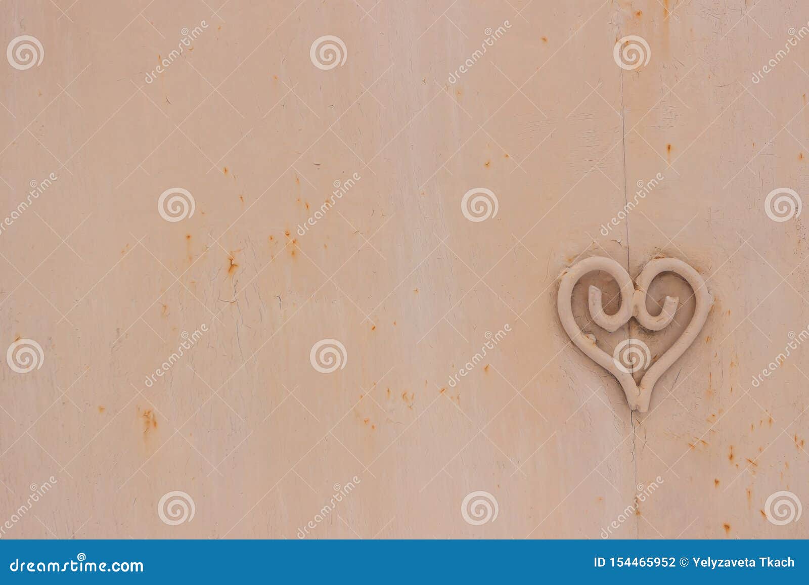 Metal Heart Shape on the Metallic Surface with Rust, Texture with ...