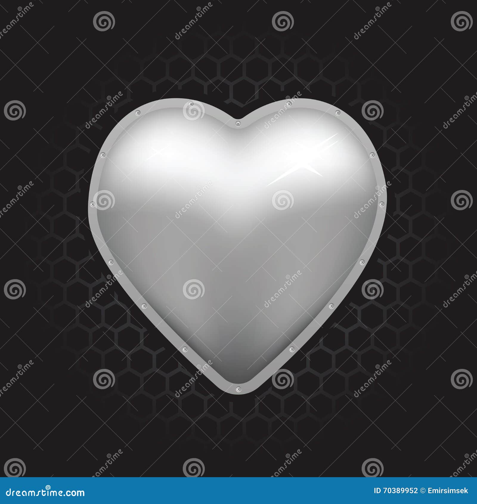 Metal Heart stock vector. Illustration of icon, application - 70389952