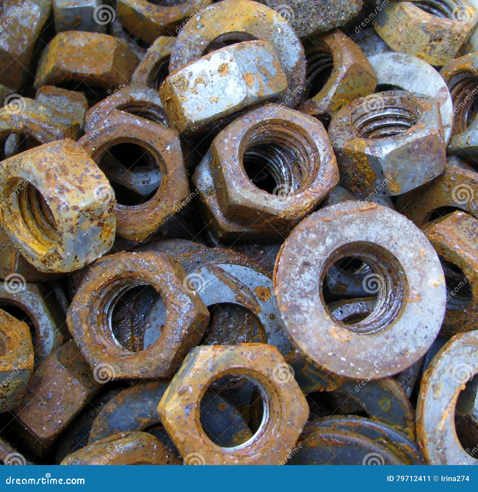 Metal hex nuts stock image. Image of mechanic, fastener - 79712411