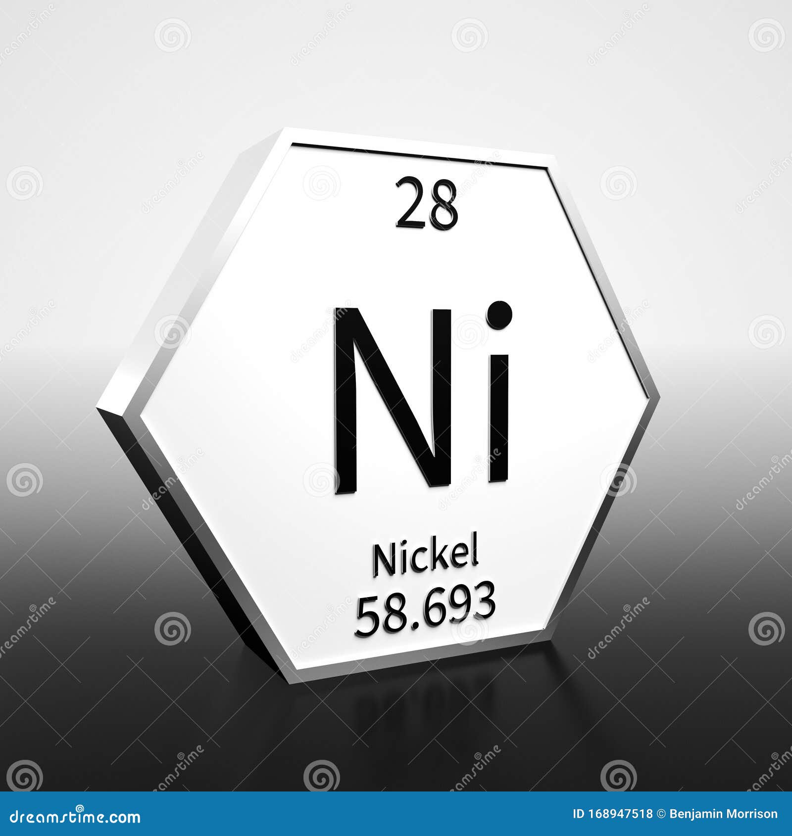 Nickel Ni Block On The Pile Of Periodic Table Of The Chemical Elements ...