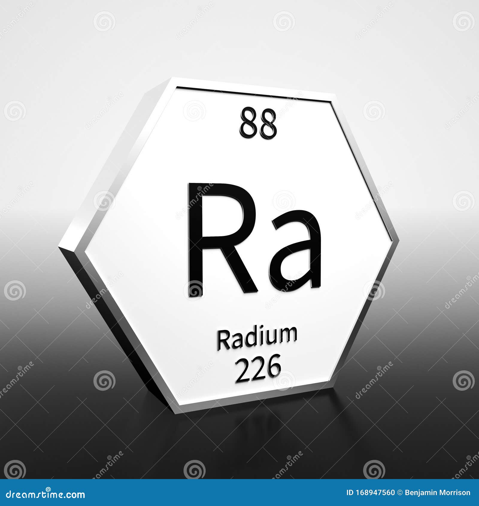 Periodic Table Element Radium Rendered Black on White on White and ...
