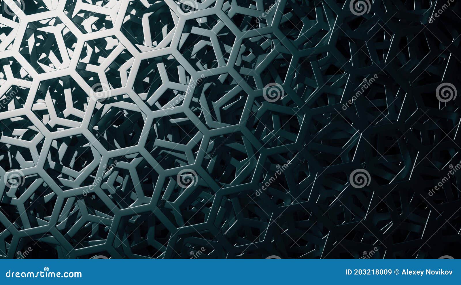 Moving Metal Hexagonal Mesh Layers, 3D Rendering Stock Illustration ...
