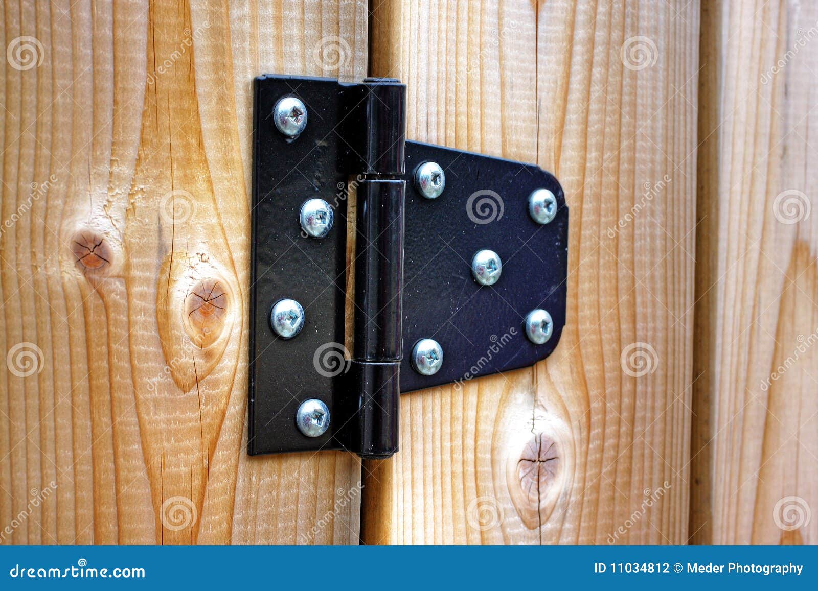 Metal hinge on wood stock photo. Image of antique, chrome - 11034812