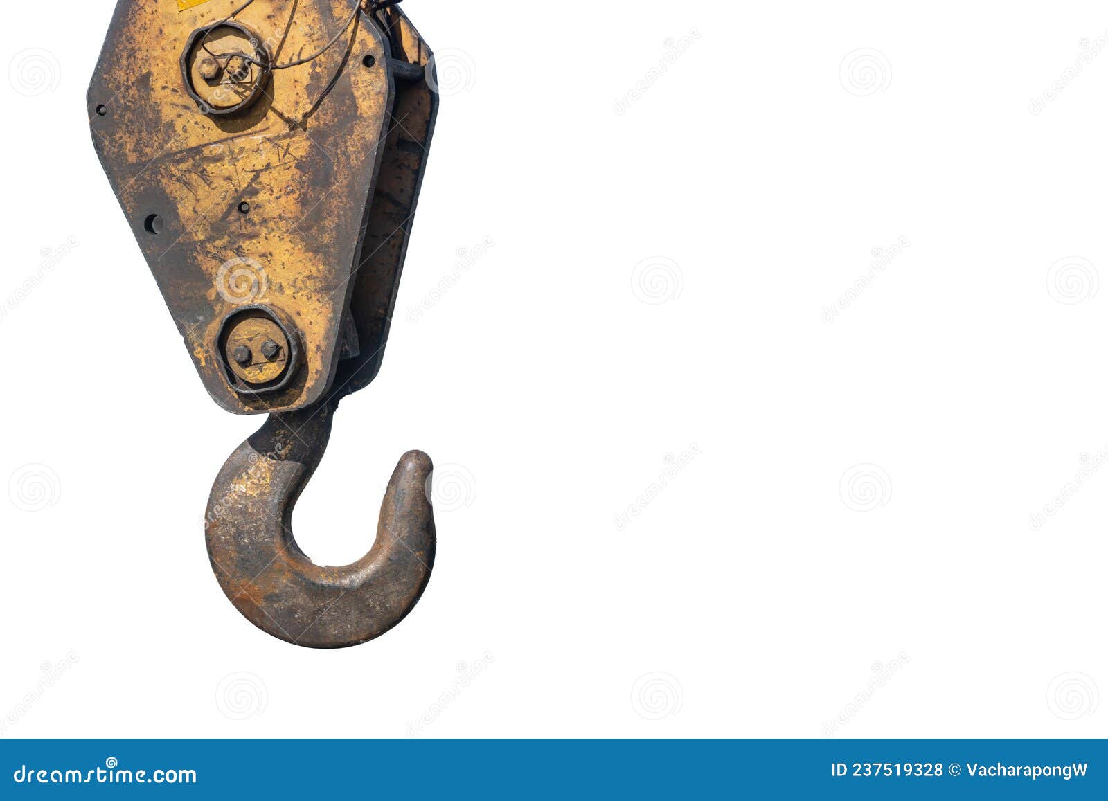 Metal Hook of Crane in Engineer Construction Isolated on White Stock ...