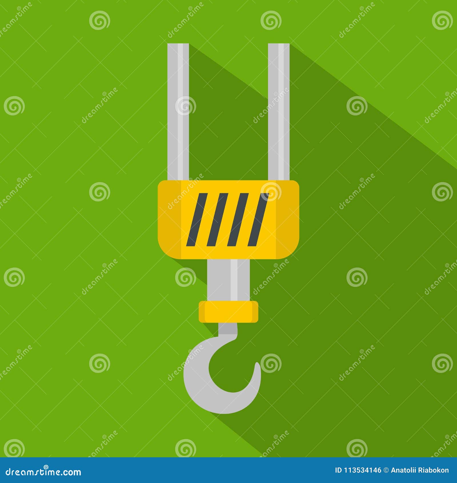Metal Hook Icon, Flat Style Stock Vector - Illustration of vector ...