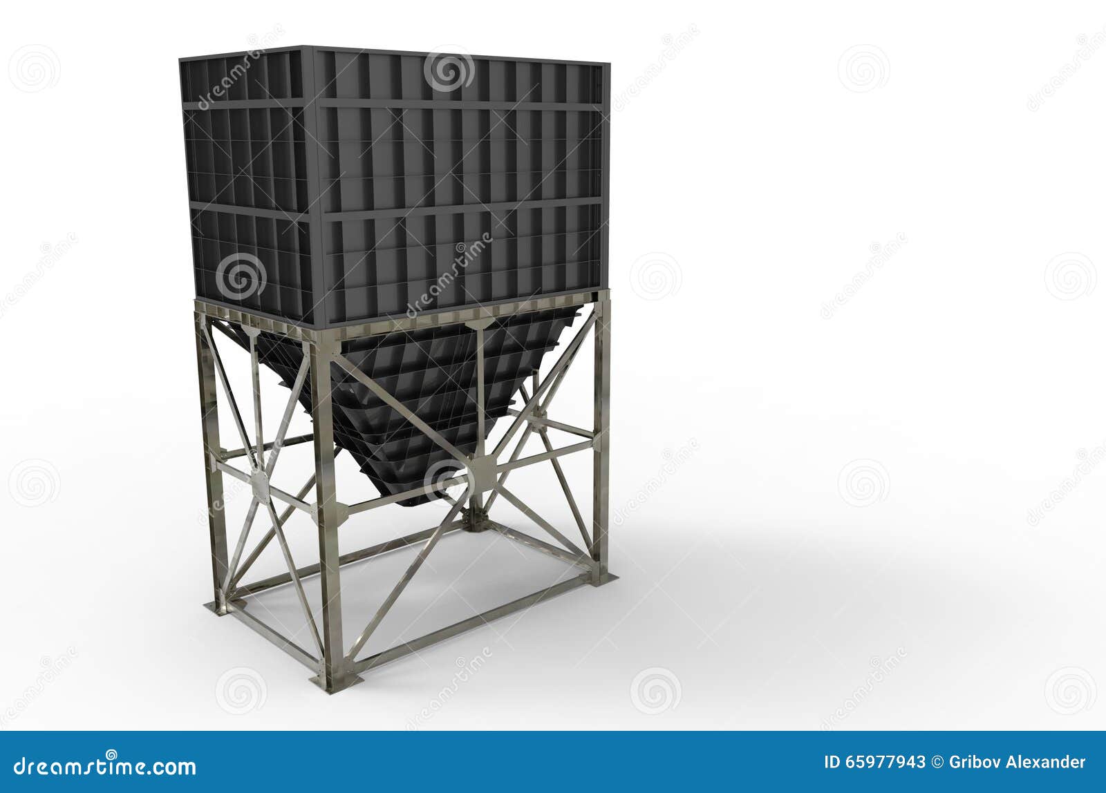 Metal Hopper for Storage of Materials Stock Illustration - Illustration ...