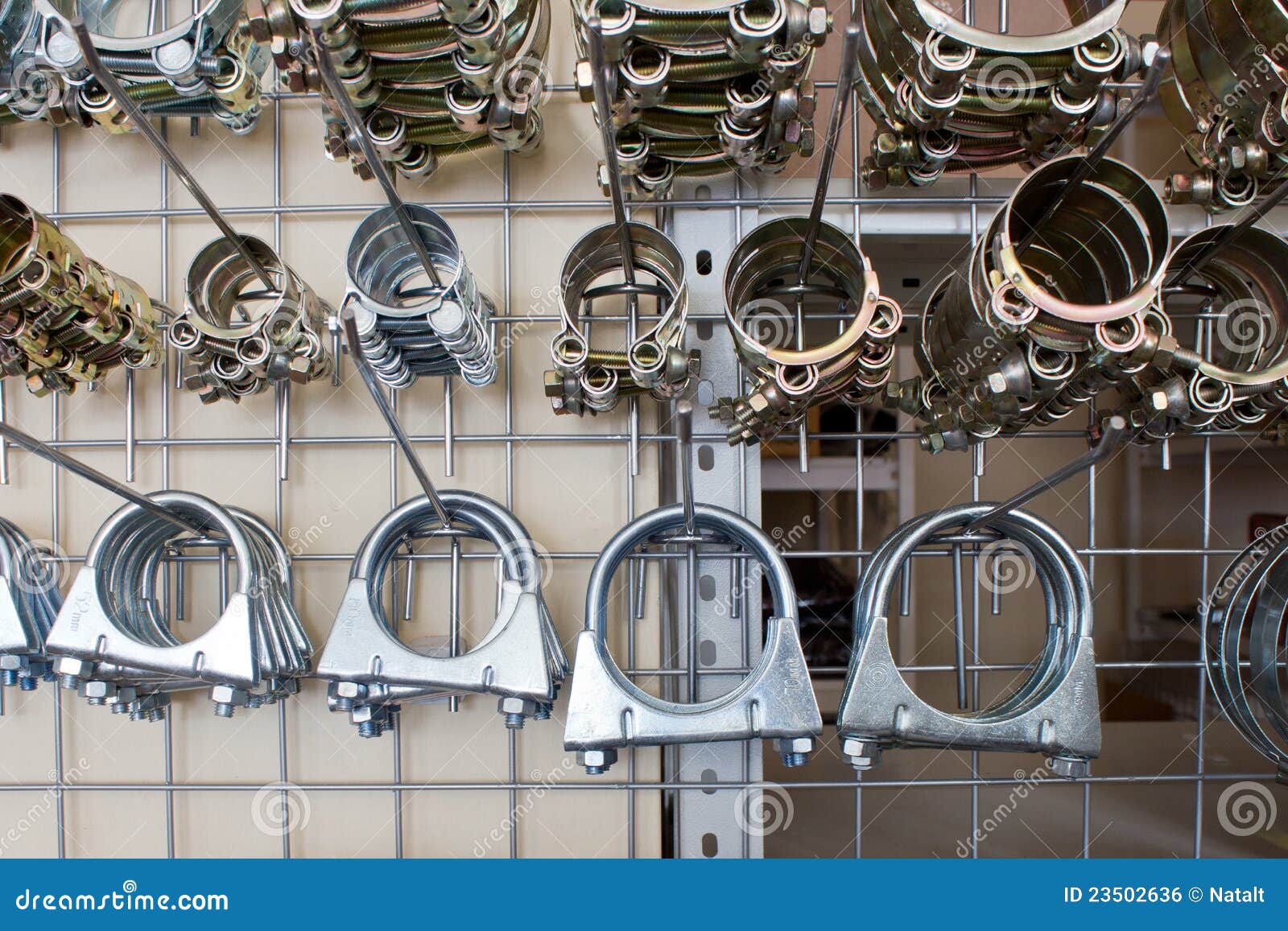 Metal hose clips. stock photo. Image of hose, yoke, strap - 23502636