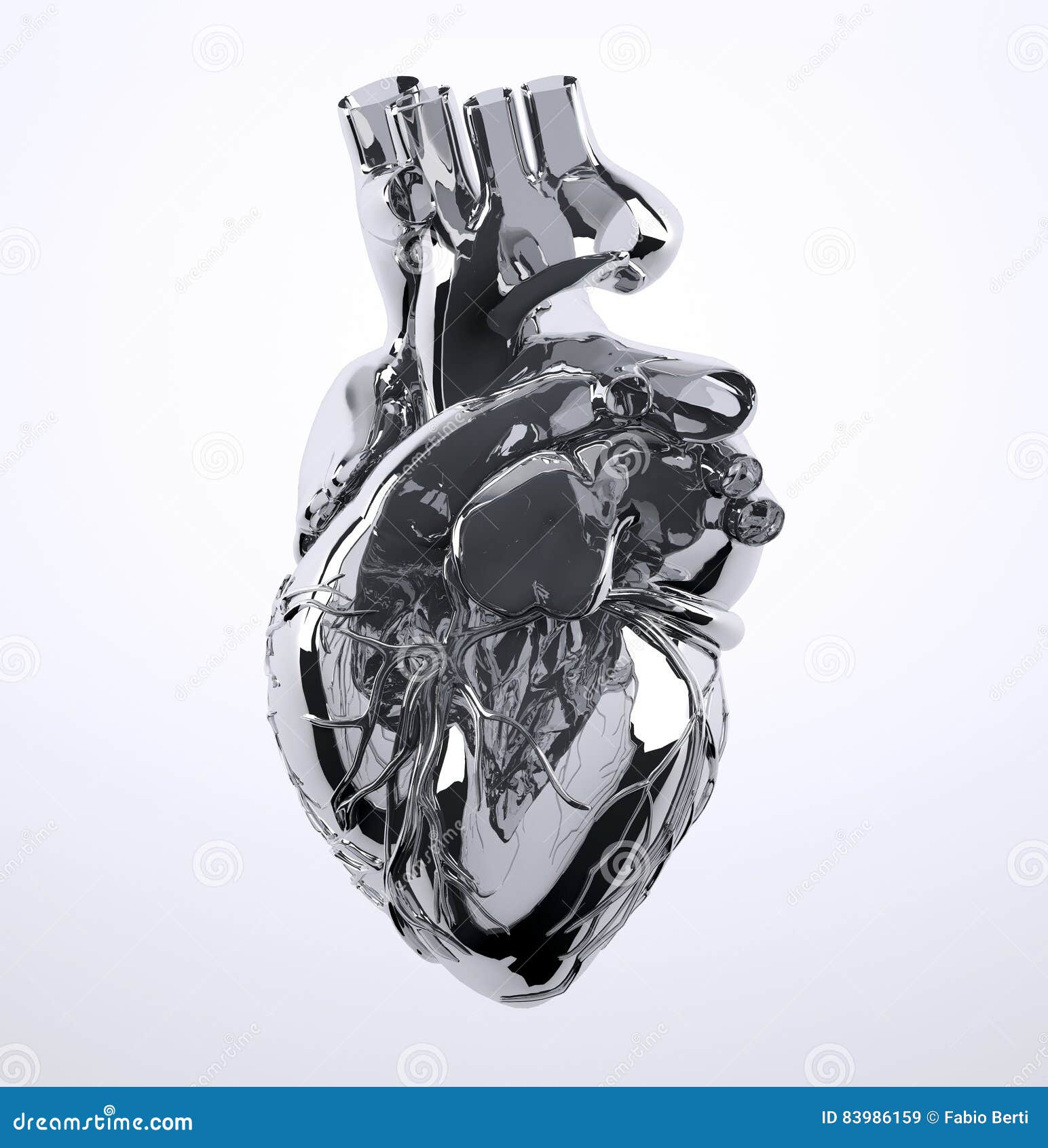 Metal Human Anatomy Organs Set. Artificial Organ. Cybernetics Future ...