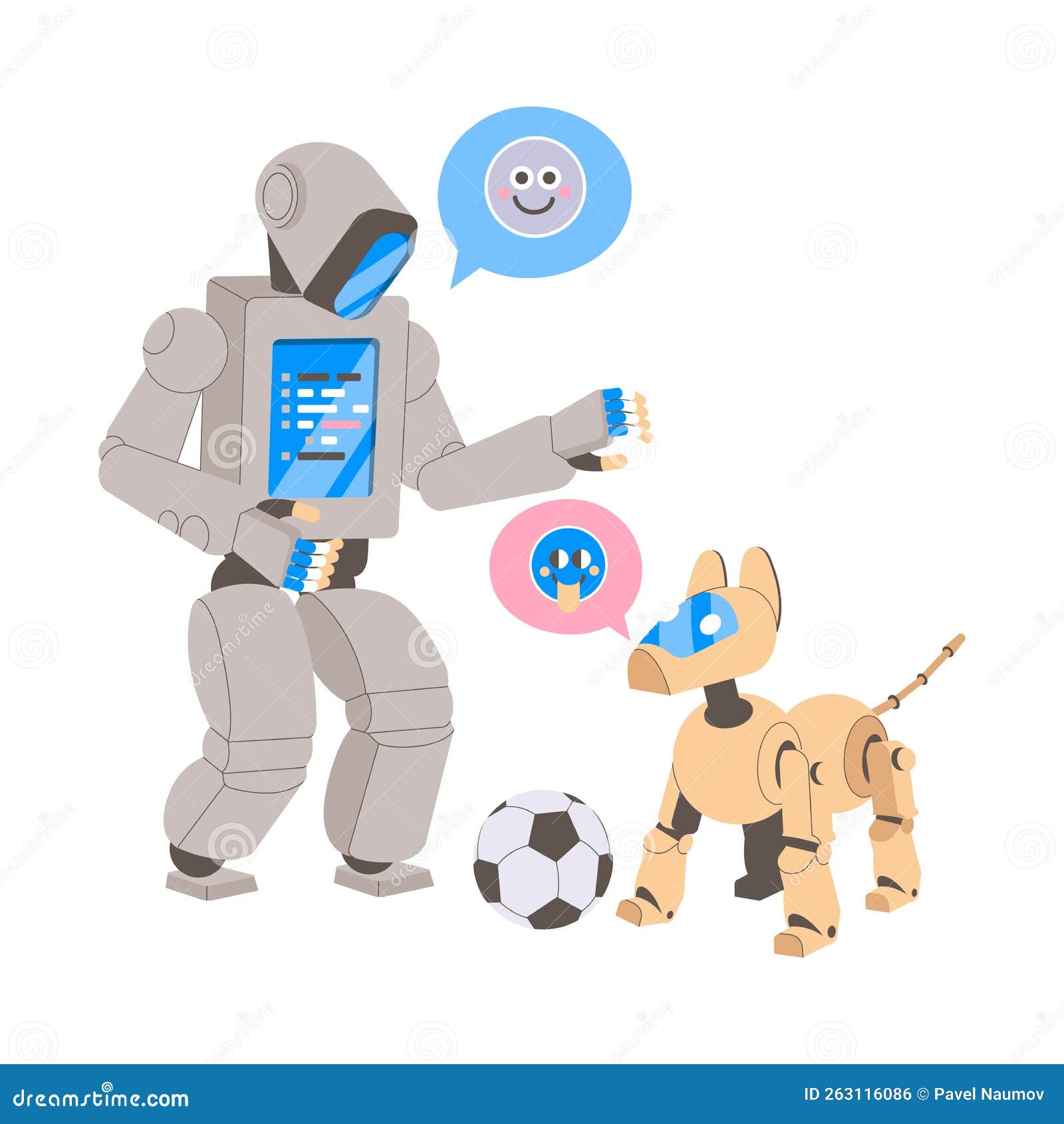 Cyborg Football Player Shoots/3d Robot Plays Soccer Clean Background ...