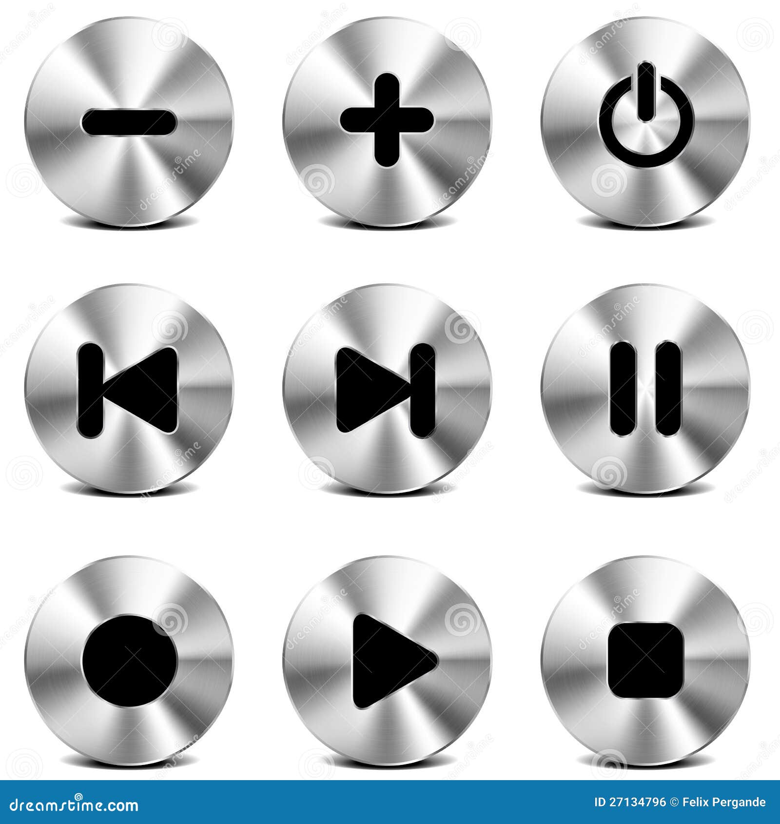 Metal icon set stock illustration. Illustration of abstract - 27134796