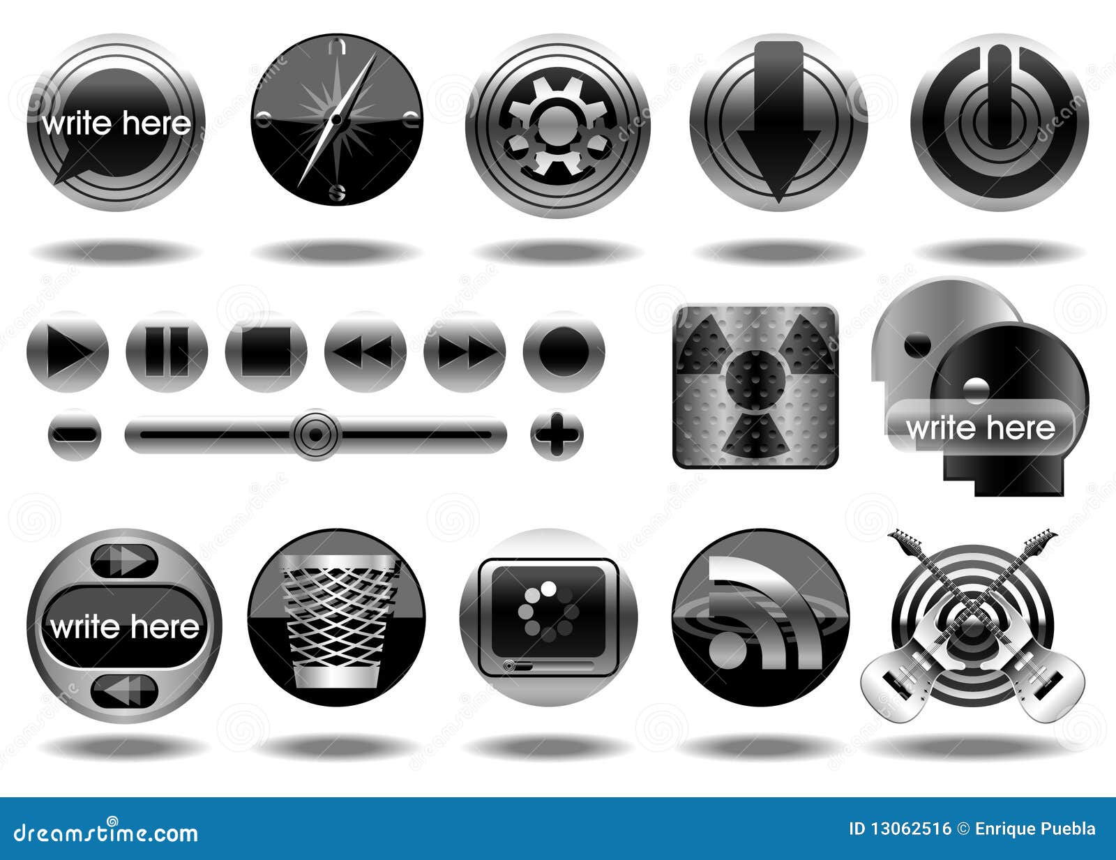Metal Icons-Illustration-vector Icons Stock Vector - Illustration of ...