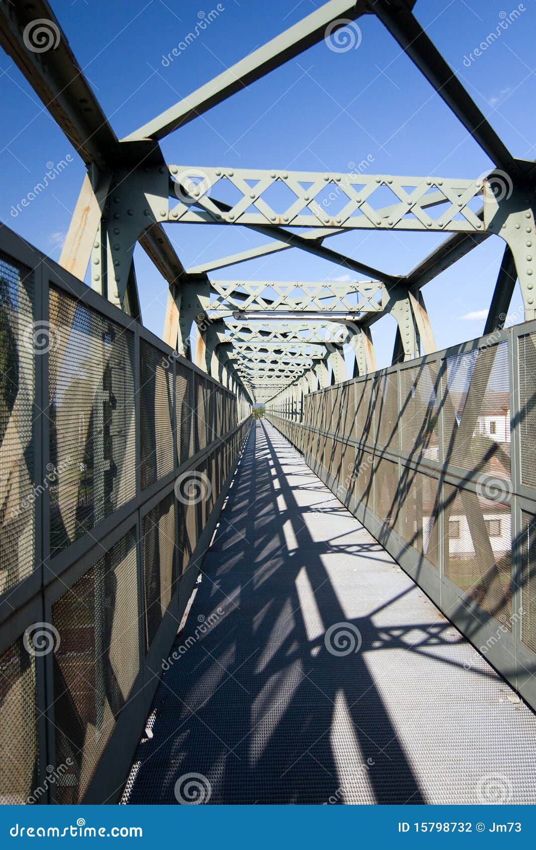 Metal industrial bridge stock photo. Image of perspective - 15798732