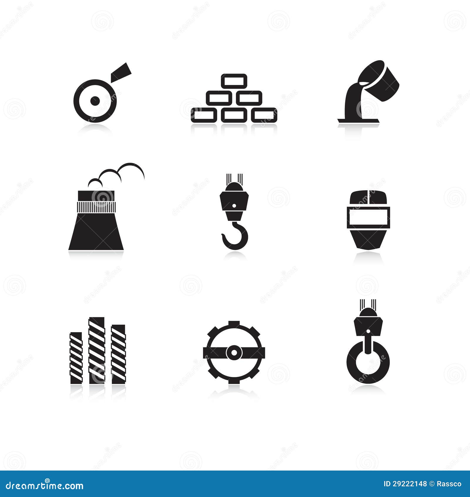 Metal industry icons set stock vector. Illustration of metallurgy ...