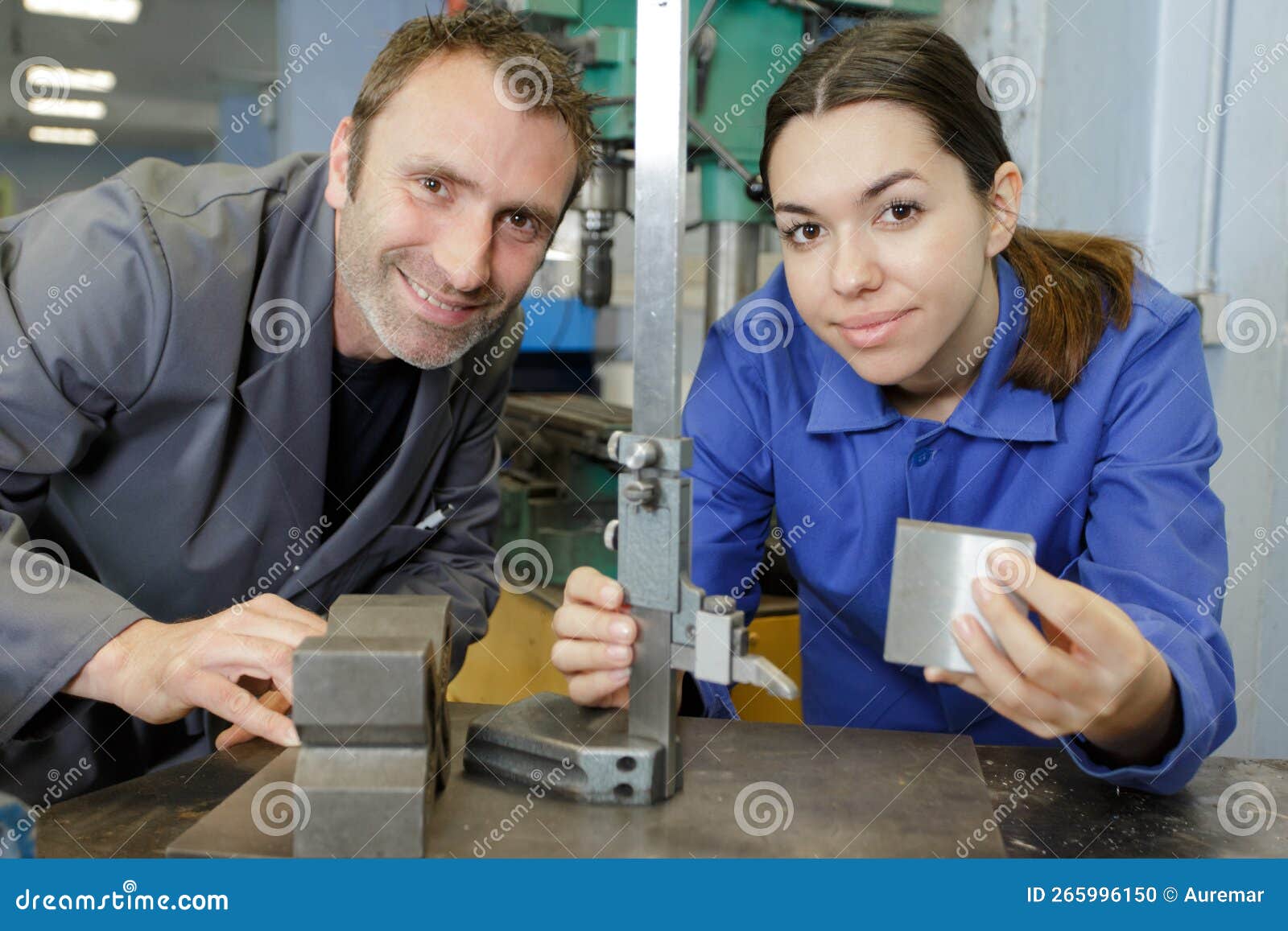 Metal Industry Manager and Engineer Posing in Factory Stock Photo ...
