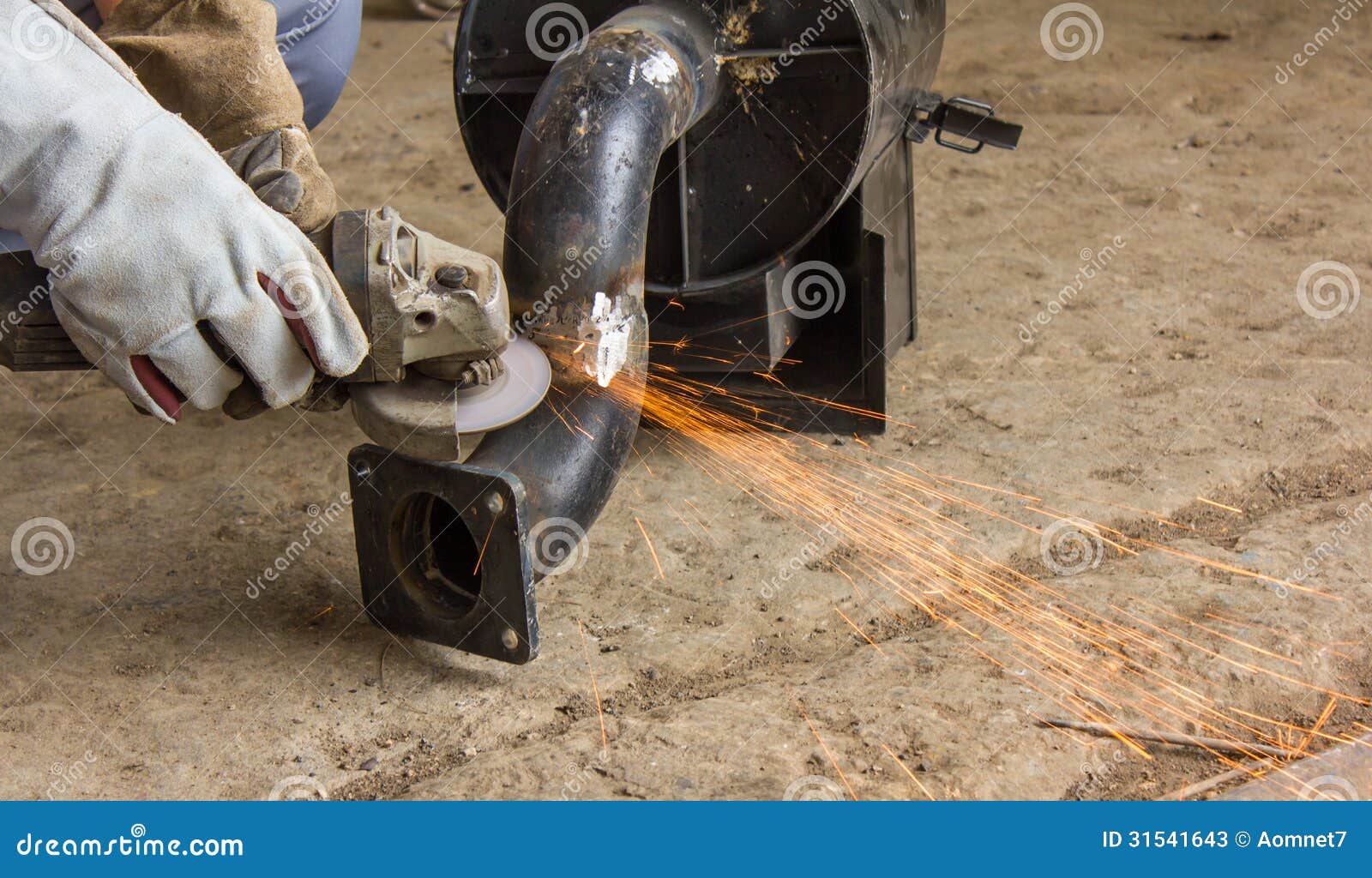 Metal Industry Worker Grinding Stock Image - Image of labor, factory ...