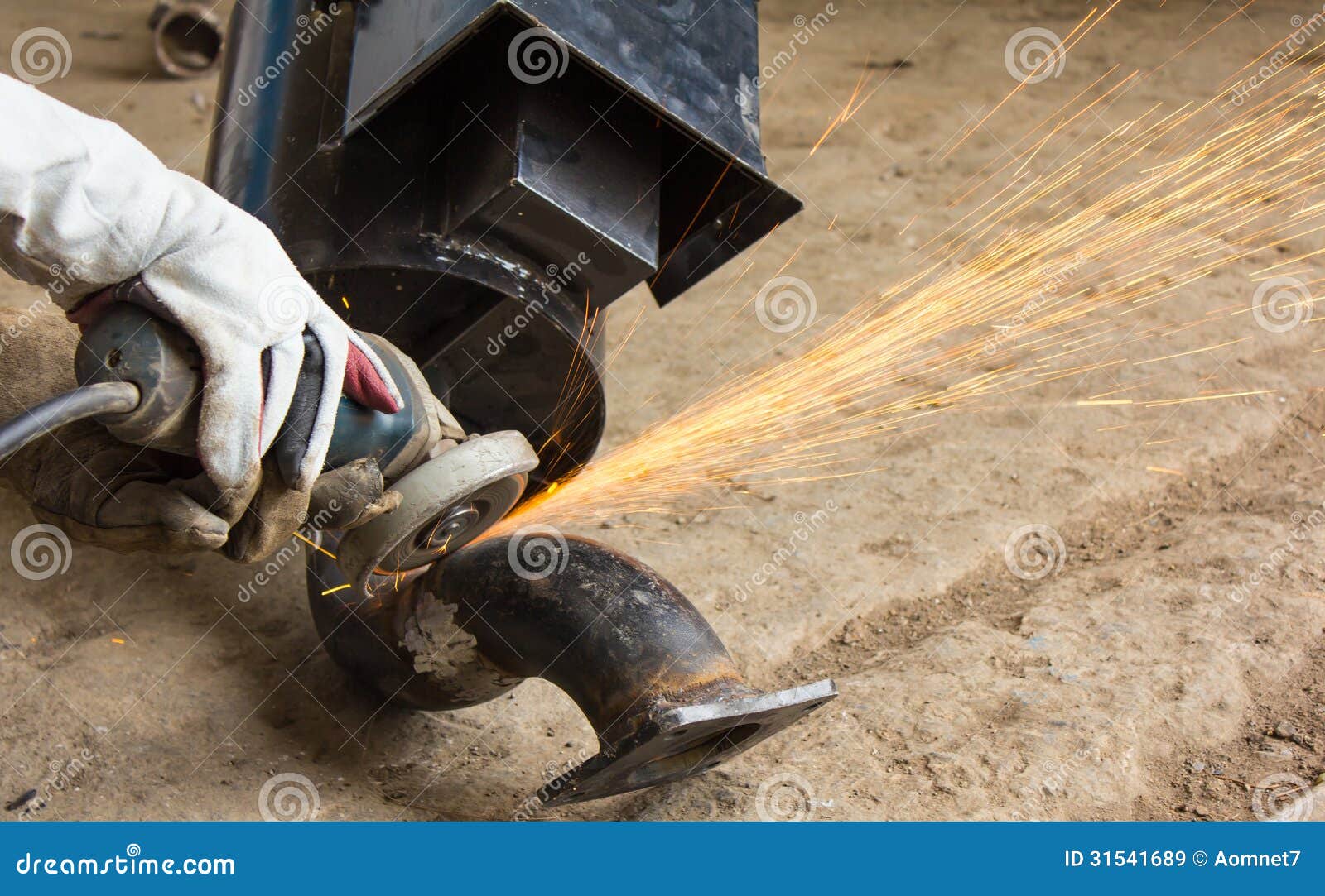 Metal Industry Worker Grinding Stock Image - Image of metal, industrial ...