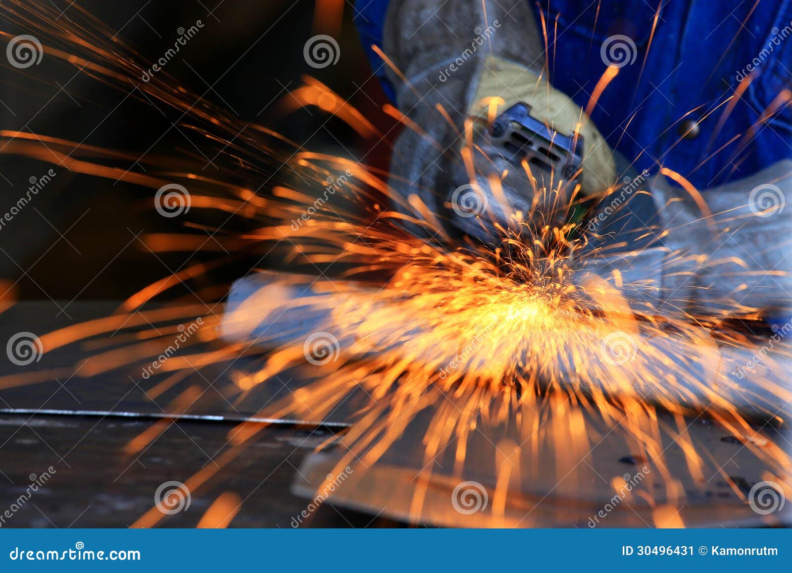 Metal Industry Worker Grinding Stock Image - Image of production ...
