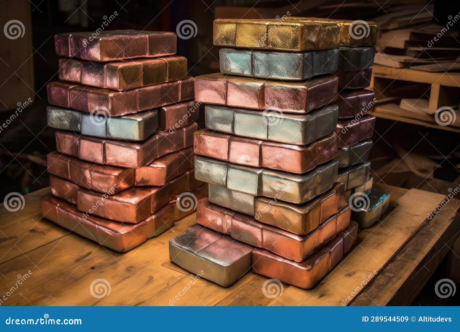 Metal Ingots Stacked and Ready for Shipping Stock Image - Image of ...