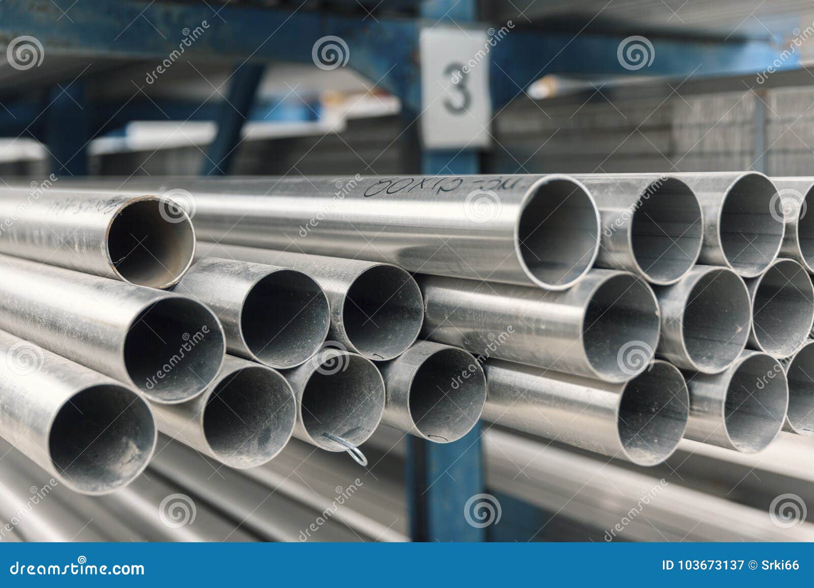 Metal inox pipe on stack stock image. Image of industrial - 103673137