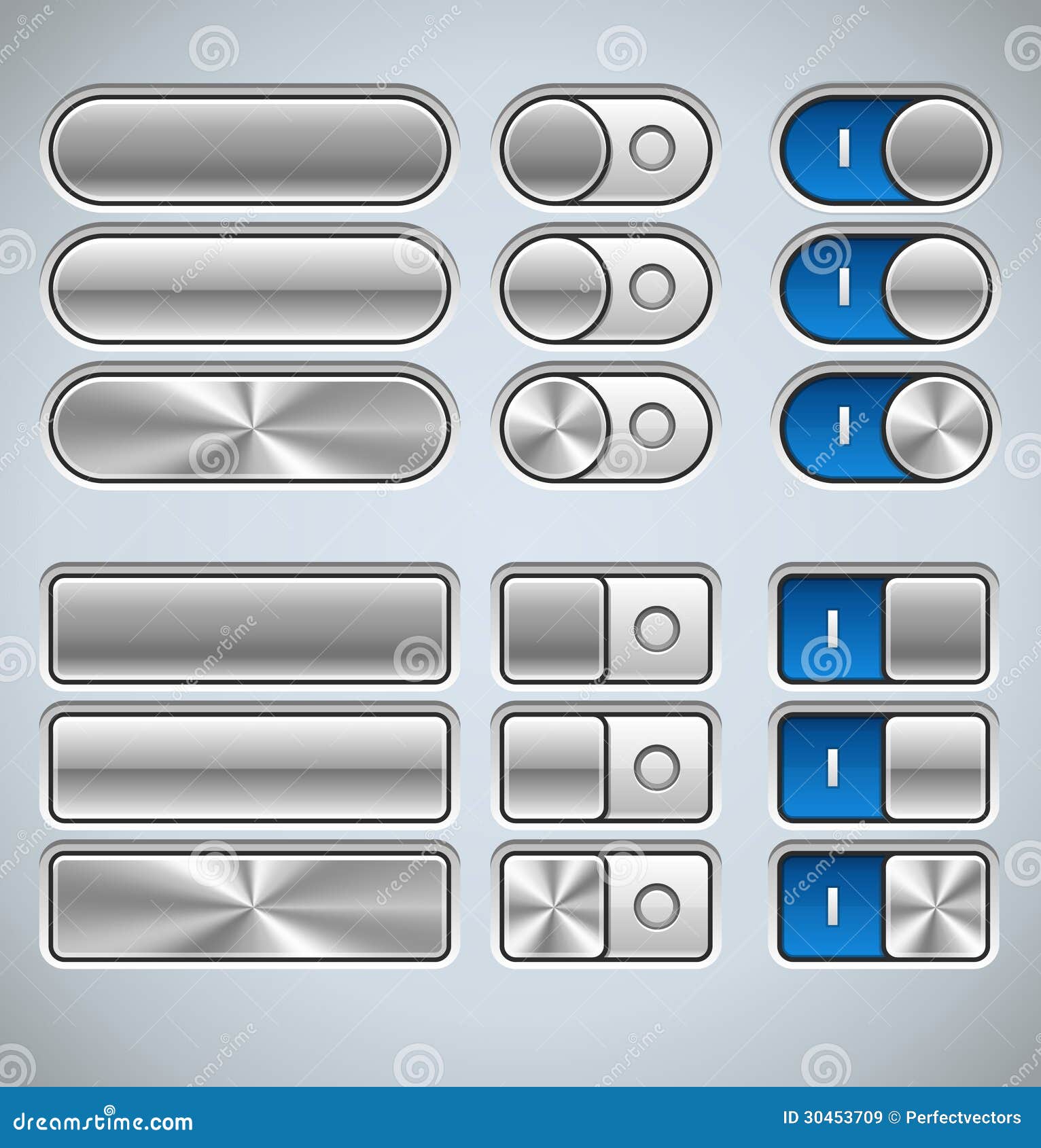 Metal Interface Elements stock vector. Illustration of circle - 30453709