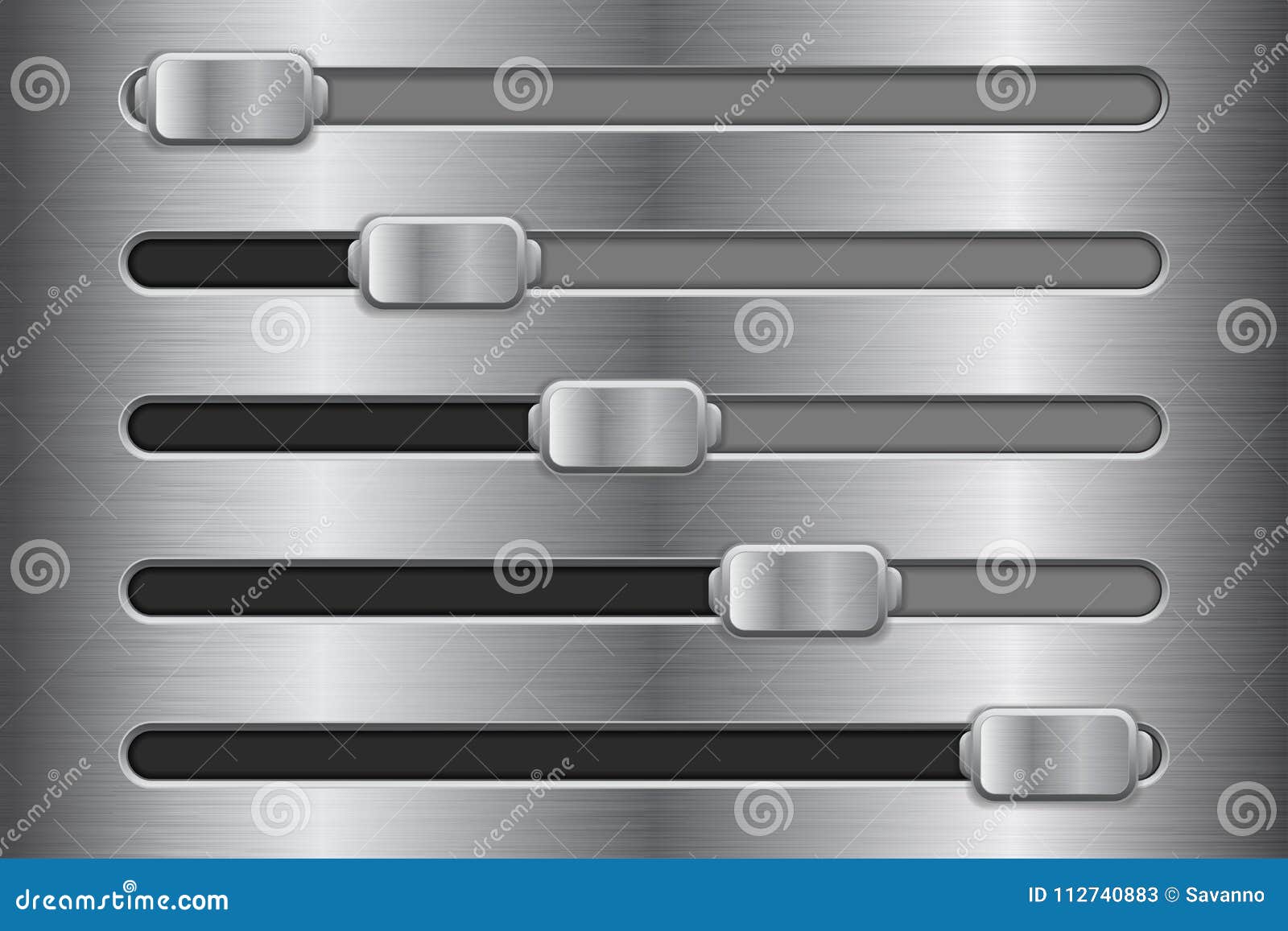 Metal Interface Slider Buttons Stock Vector - Illustration of button ...