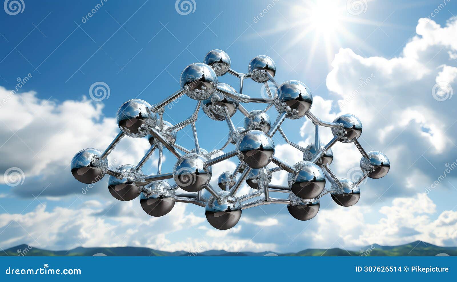 Metal iron molecule stock illustration. Illustration of iron - 307626514