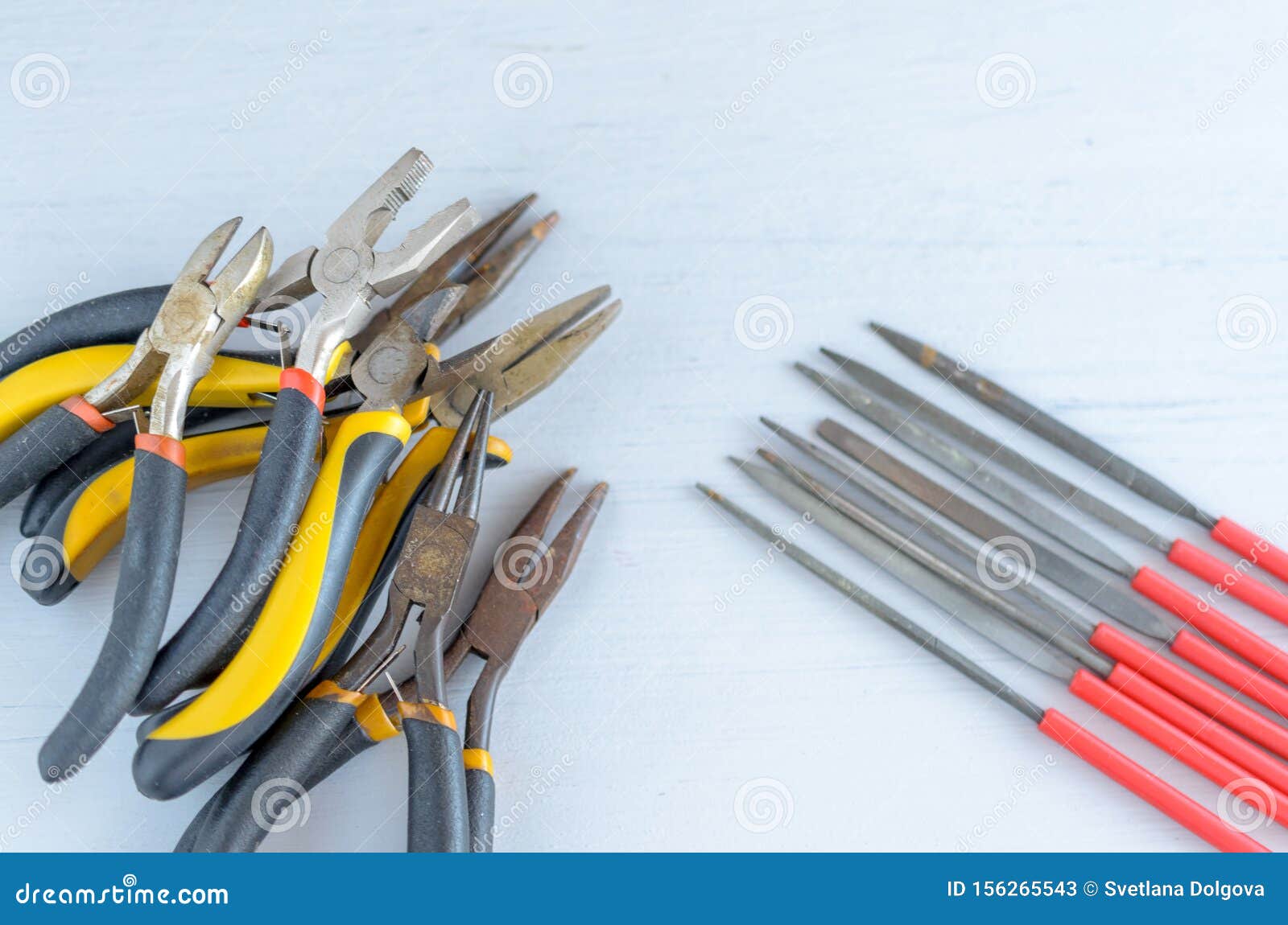 Metal Jewelry Making Tools on the Table. Creative Craft Stock Image ...