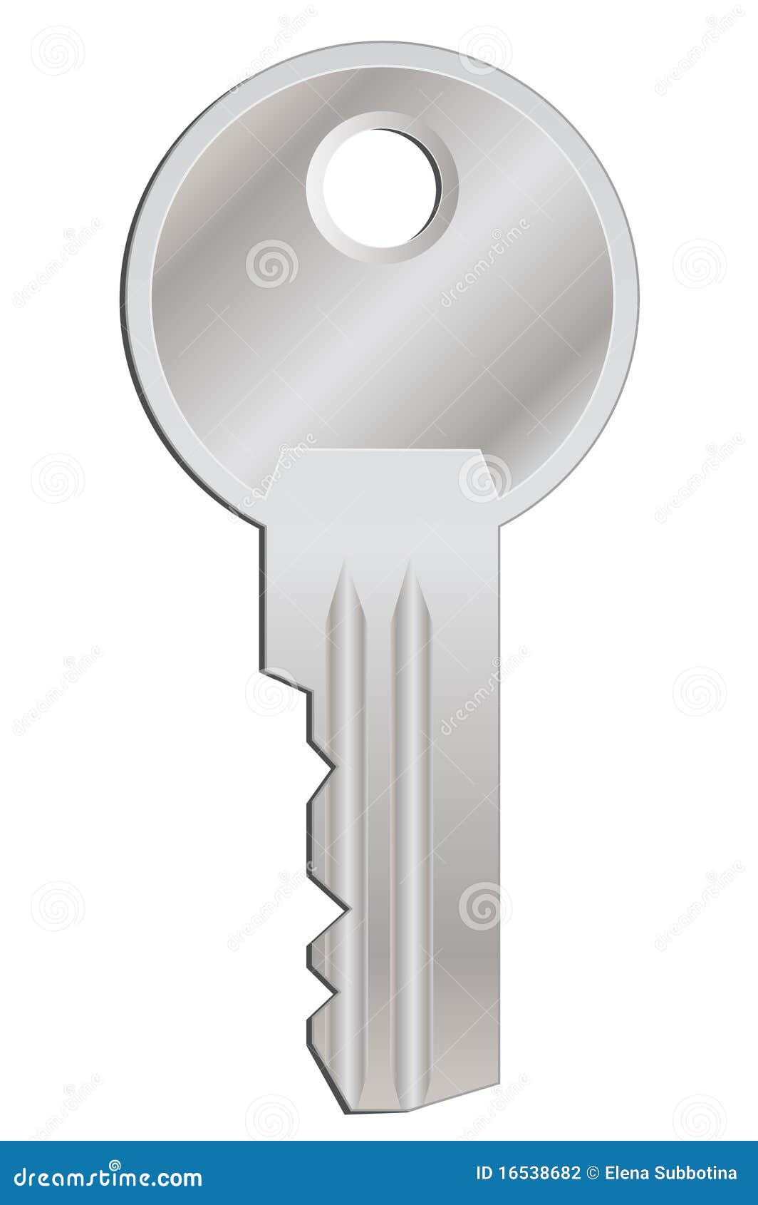 A metal key stock vector. Illustration of access, enter - 16538682