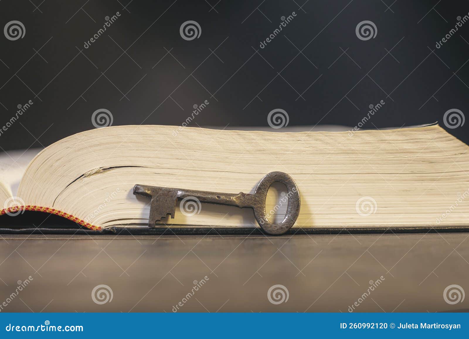 Metal Key and Book on the Table Stock Photo - Image of study, design ...