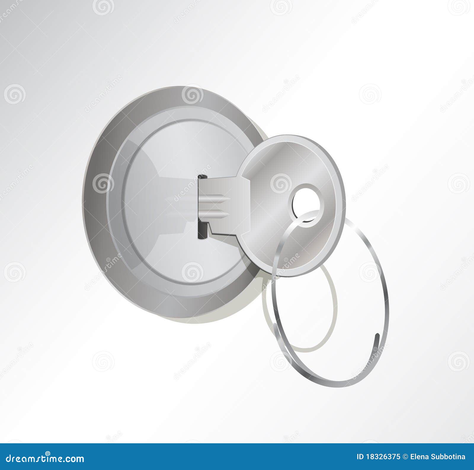 A metal key in a lock stock vector. Illustration of entrance - 18326375