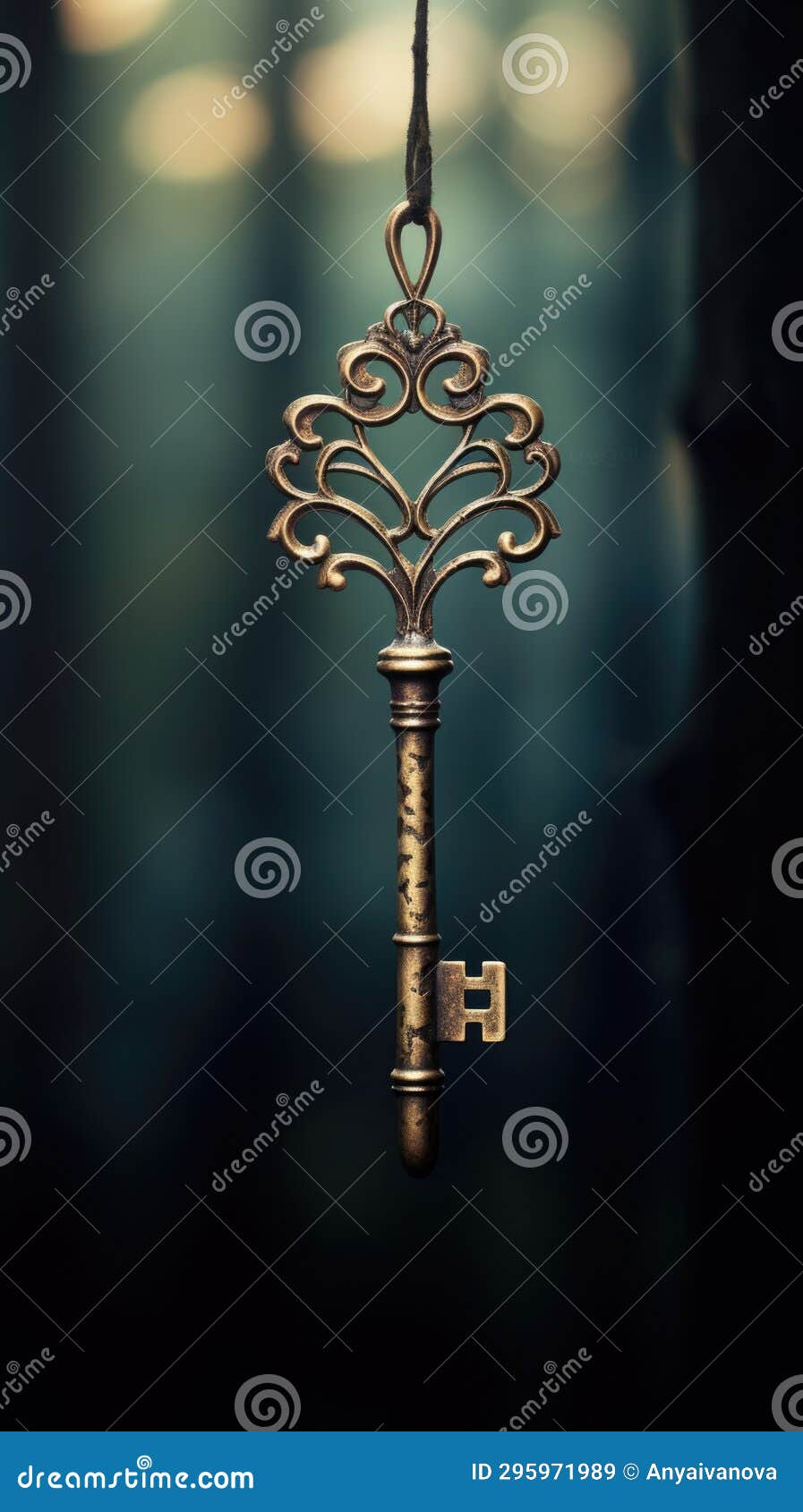 A Metal Key with an Ornate Design on it Stock Illustration ...