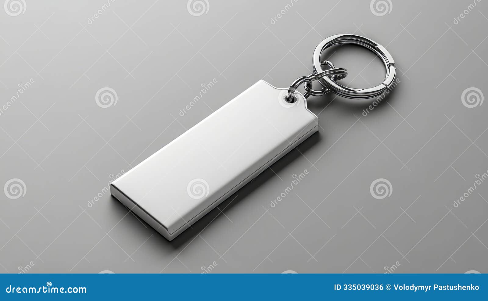 A Metal Keychain with a Blank Tag Attached To it Stock Illustration ...