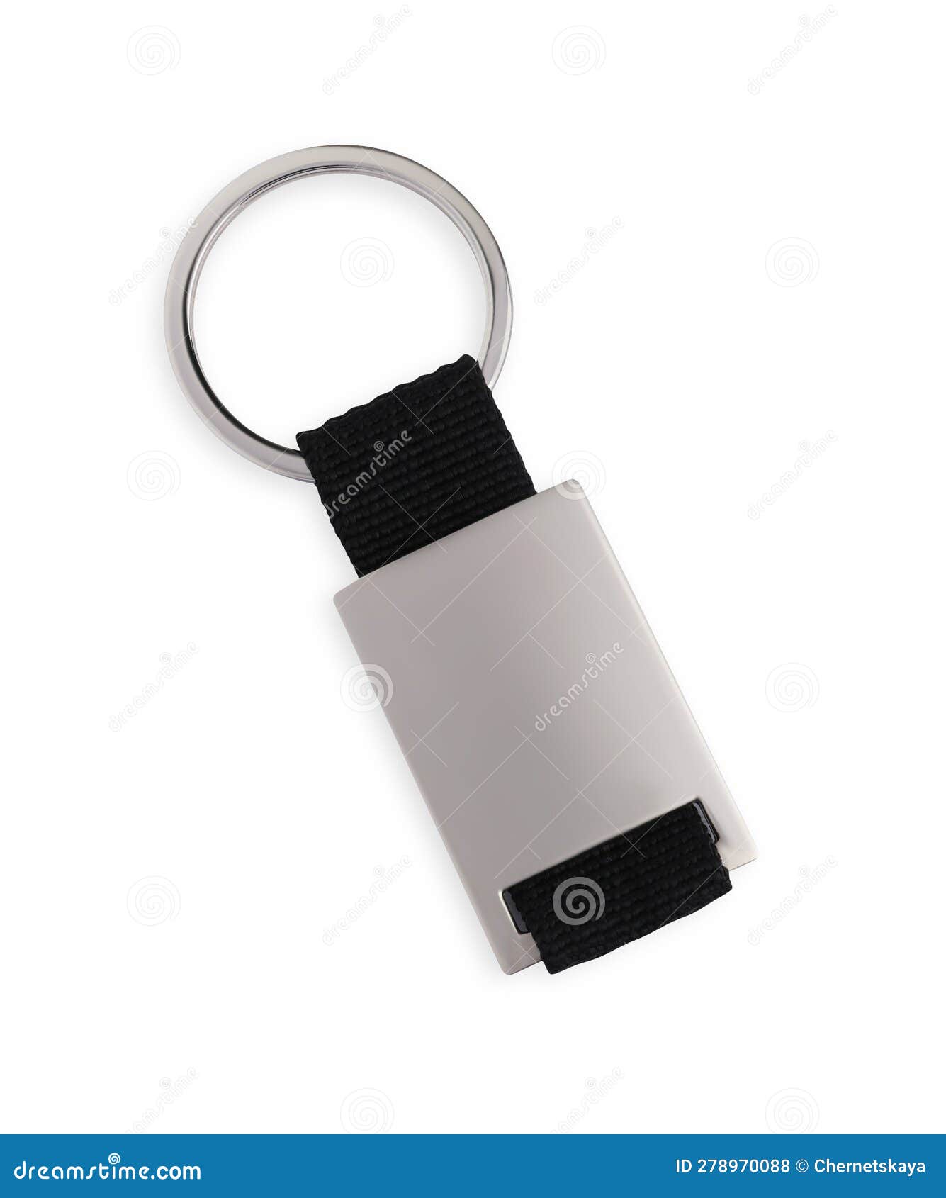 Metal Keychain Isolated on White, Top View Stock Photo - Image of ...