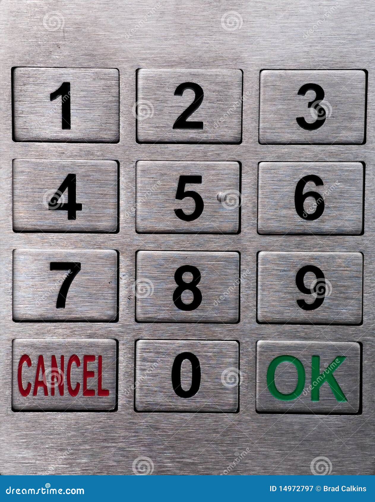 Metal keypad stock image. Image of machine, keyless, business - 14972797
