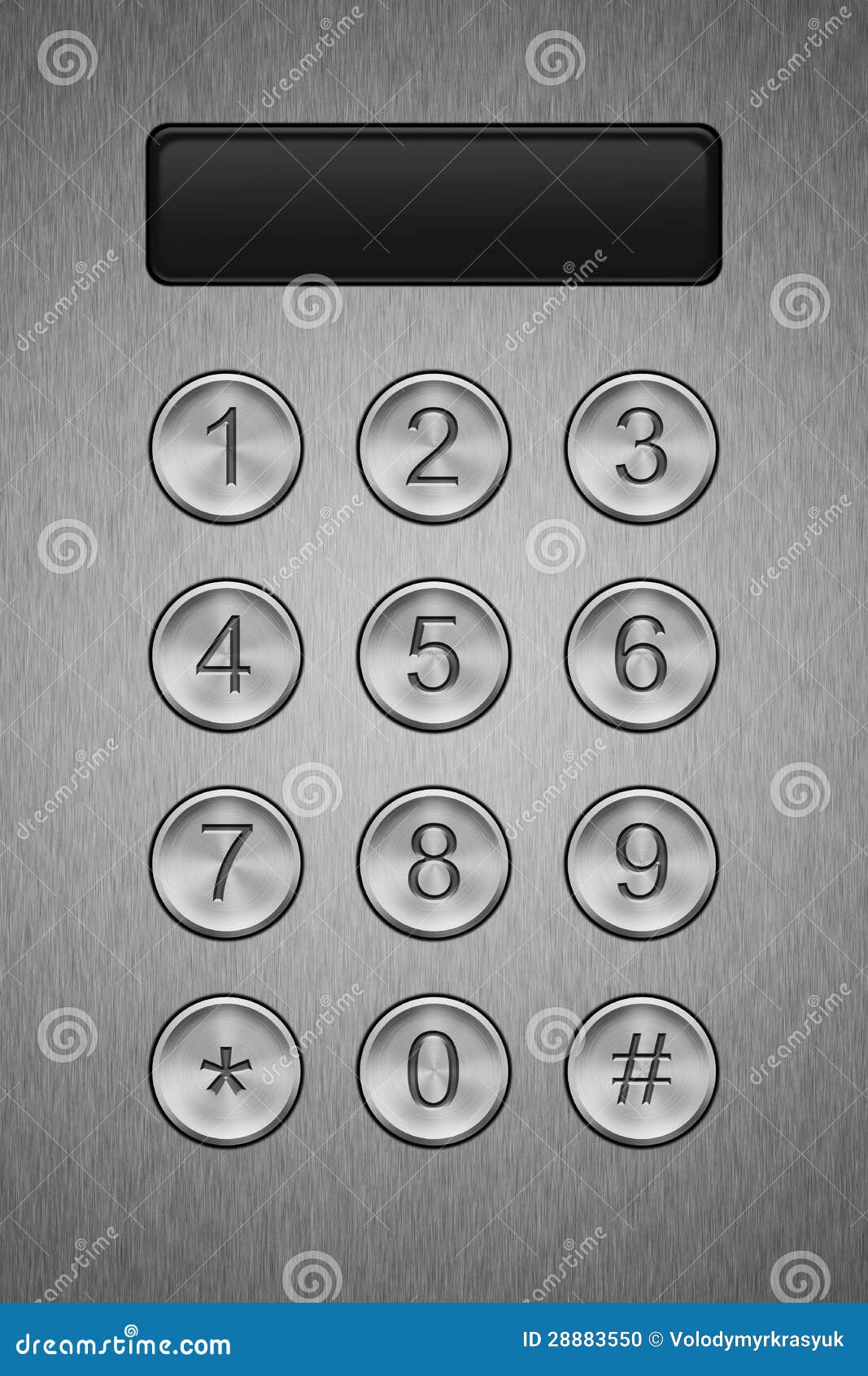 Metal keypad with display stock illustration. Illustration of connect ...