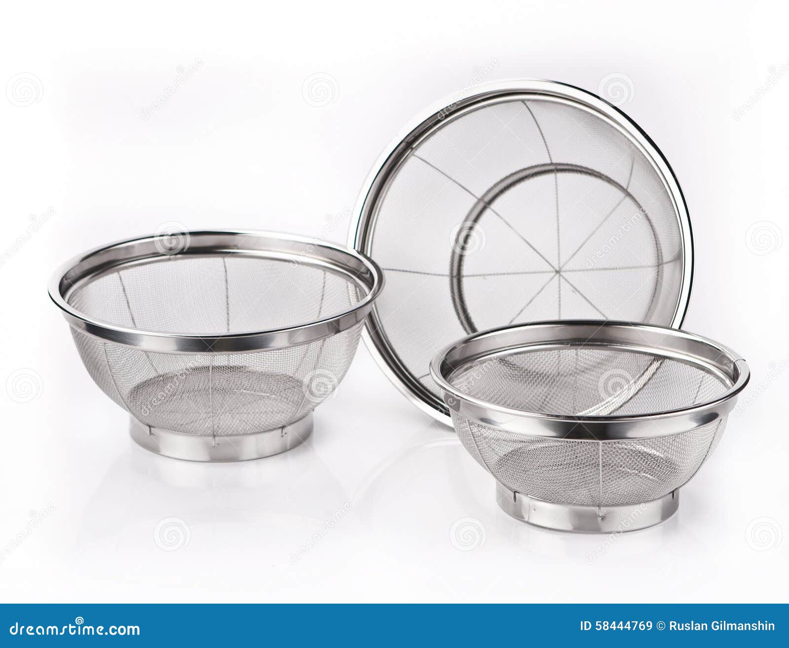 Metal Kitchen Sieve Isolated on White Stock Image - Image of ...