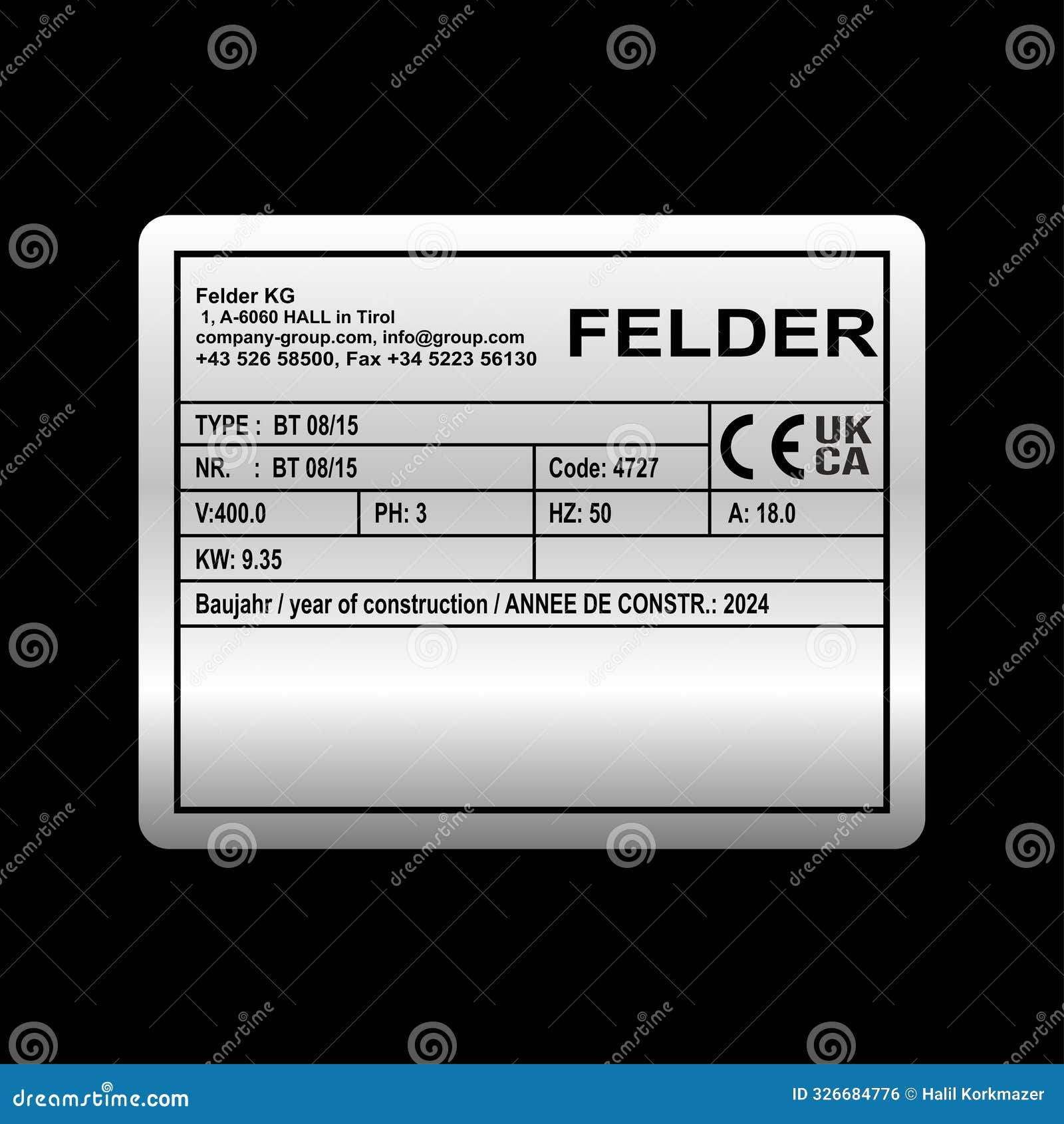 Metal Label Design. Label Draft for Industrial Machines Stock Vector ...