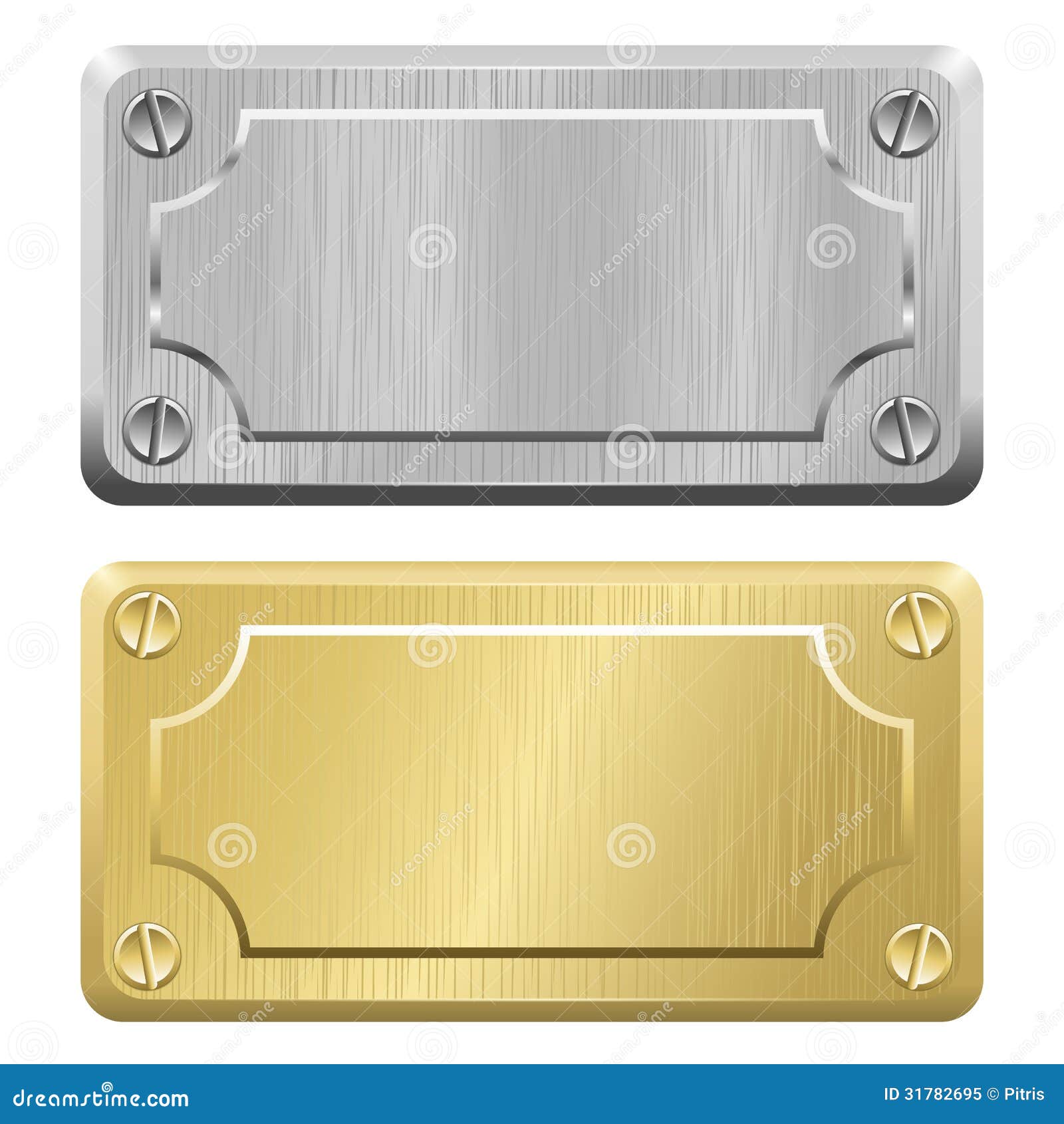 Metal Labels - Nameplates stock vector. Illustration of vector - 31782695