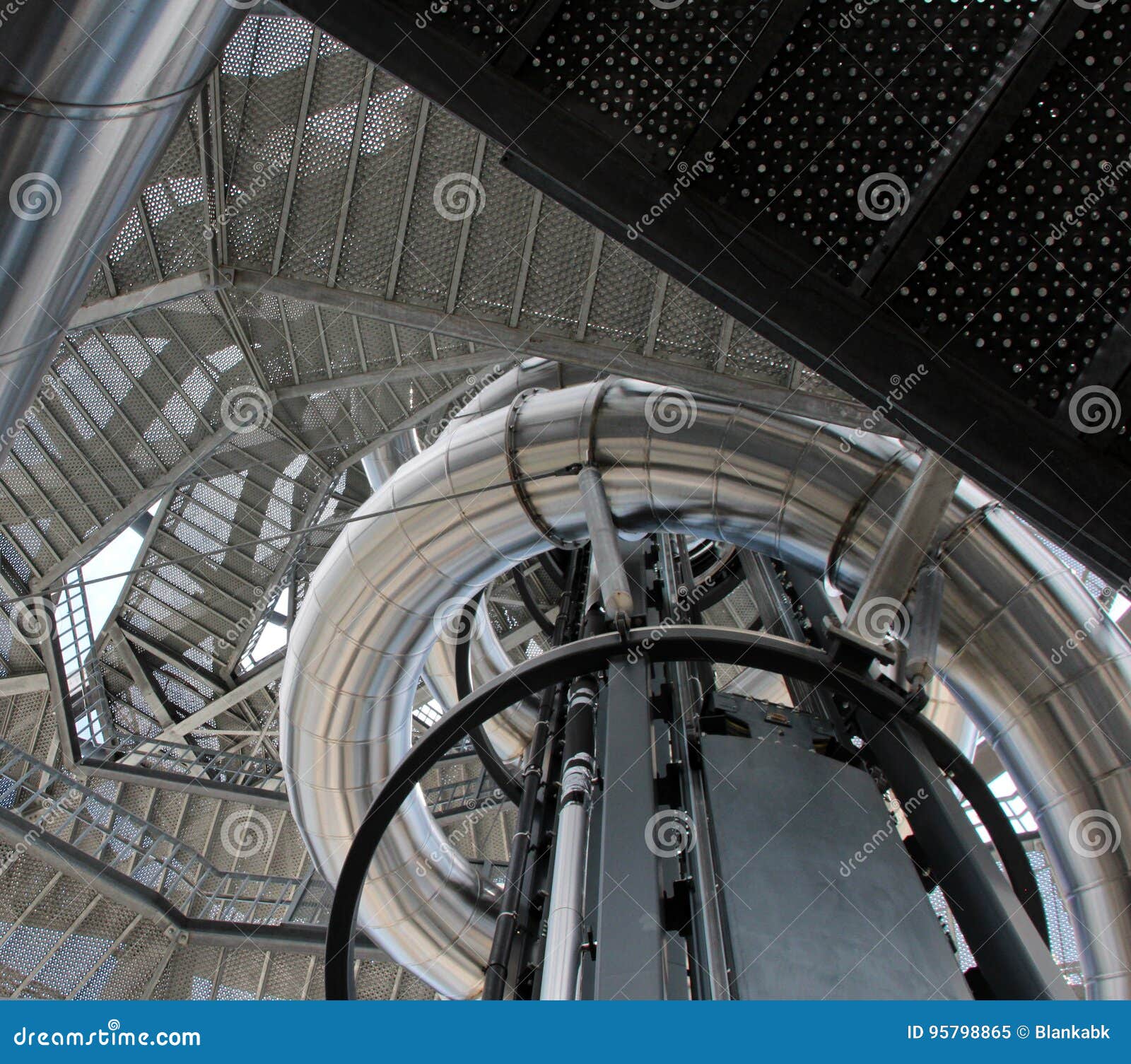 Bottom-up Ladder In Yellow Leafed Apple Tree Stock Photography ...