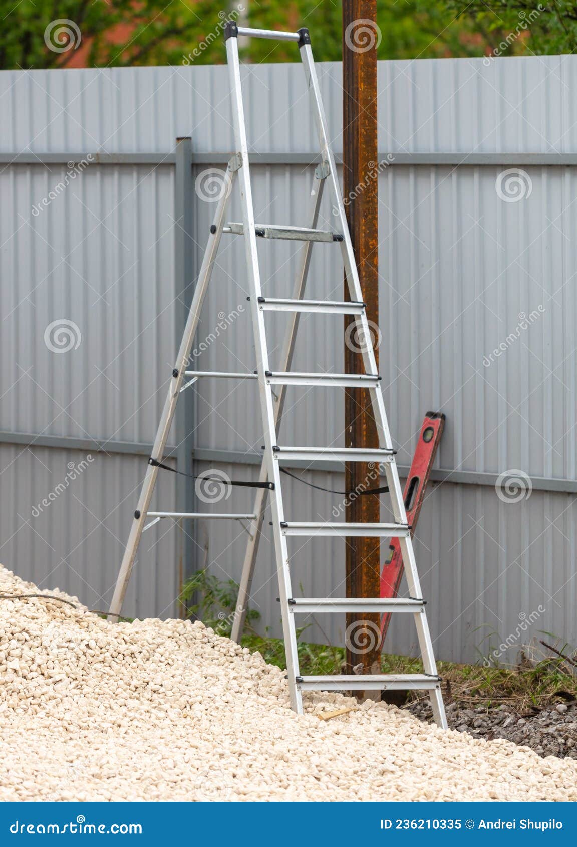 Metal Ladder at a Construction Site. Stock Image - Image of object ...